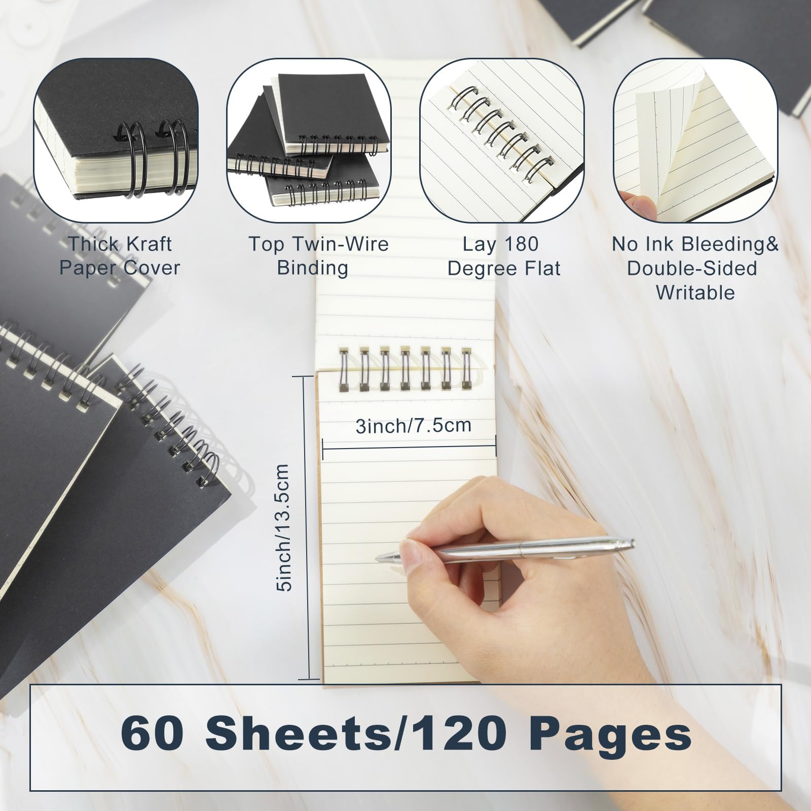 Snapklik.com : Tenceur 54 Pcs Small Spiral Notebook 3" X 5" Mini Top ...