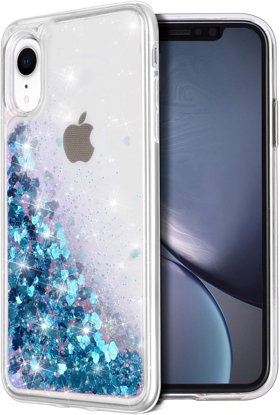 Amazon.com: WORLDMOM for iPhone XR Case, Double Layer Design Bling Flowing Liquid Floating ...