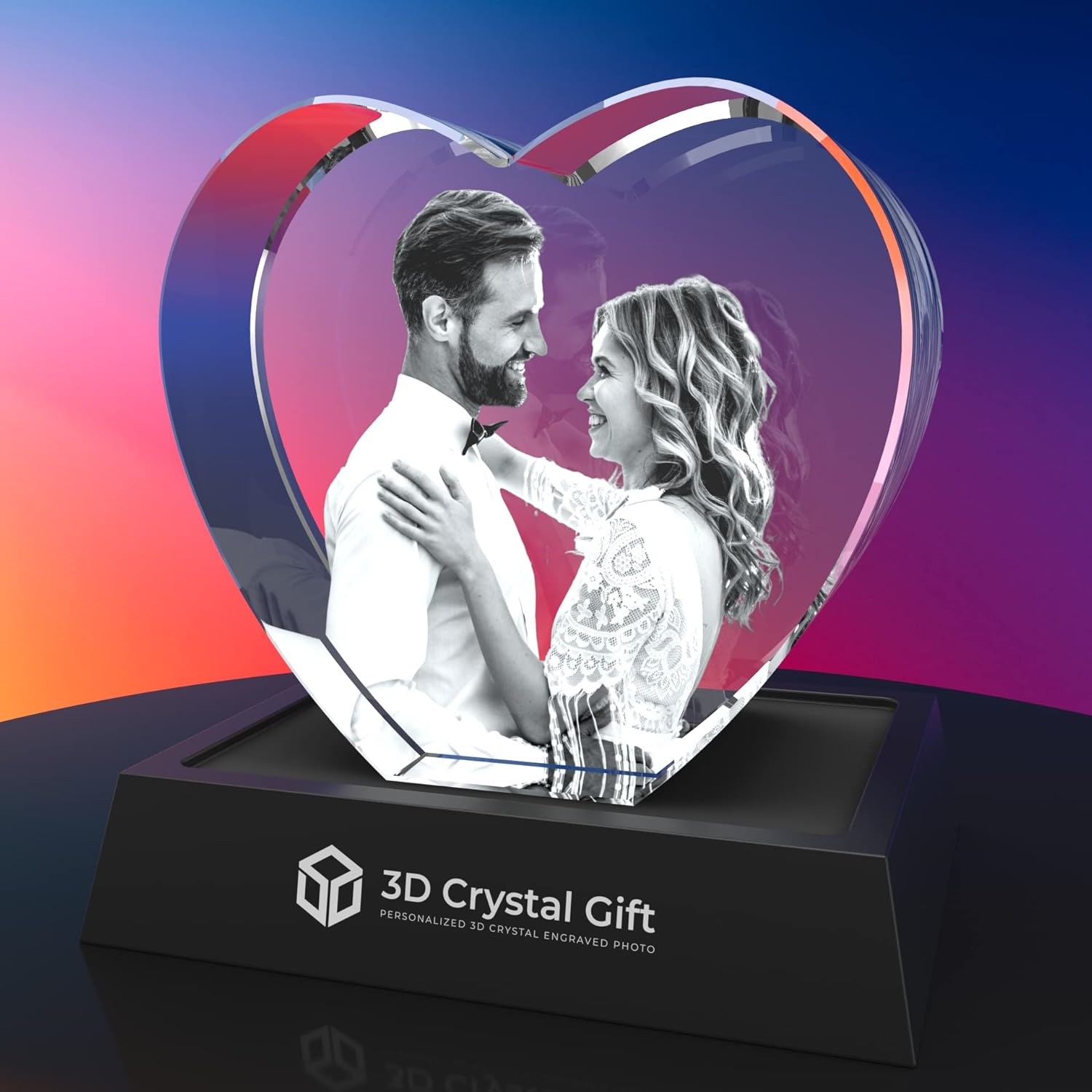 Amazon.com - 3D Crystal Photo - Personalized 3D Crystal Heart Gift for ...