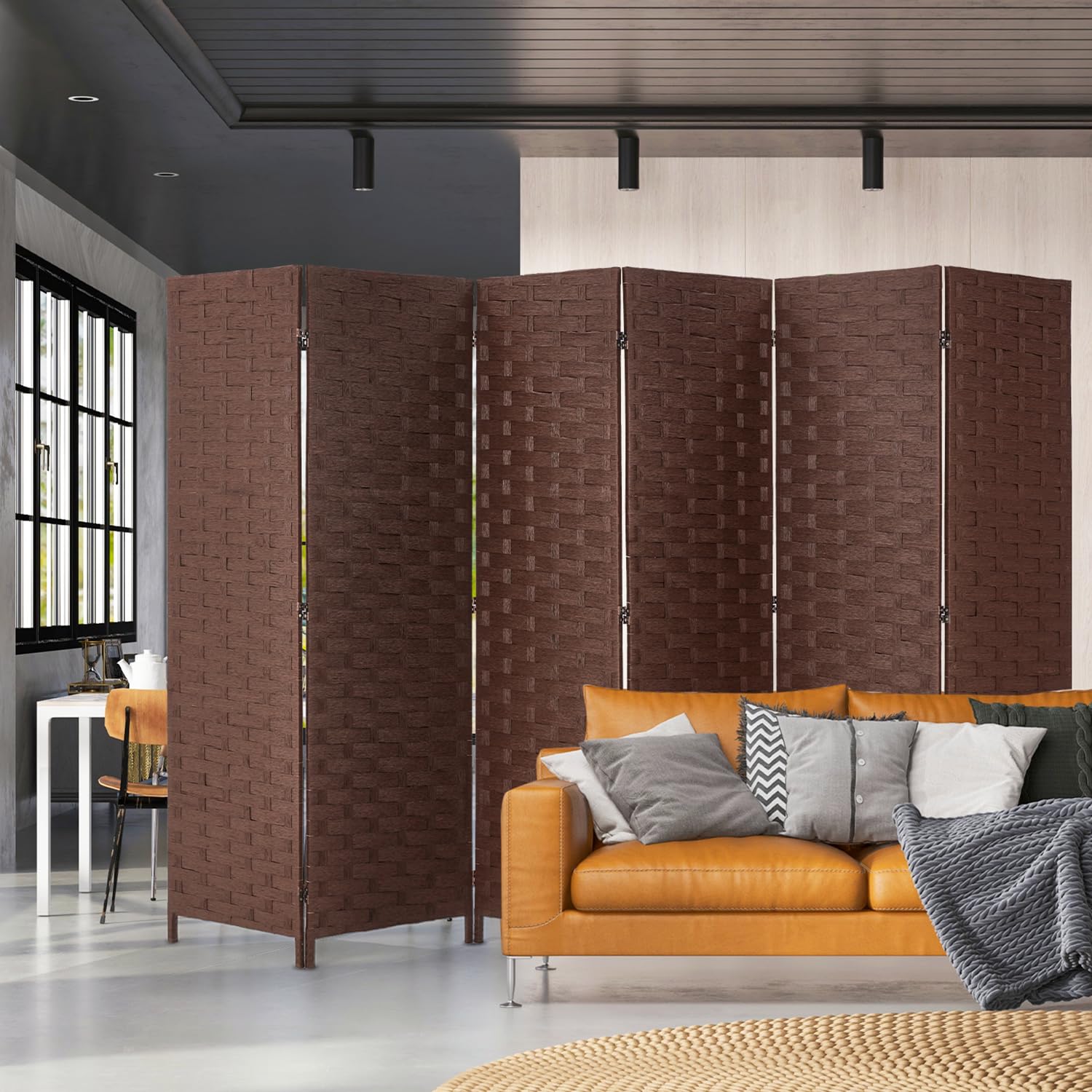 Amazon.com - Esright 6 Panels Room Divider, 6 FT Tall Weave Fiber Room ...