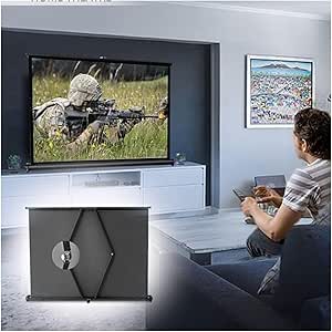 Amazon.com: Projector Screen and Stand, Table Top Projector Curtain ...