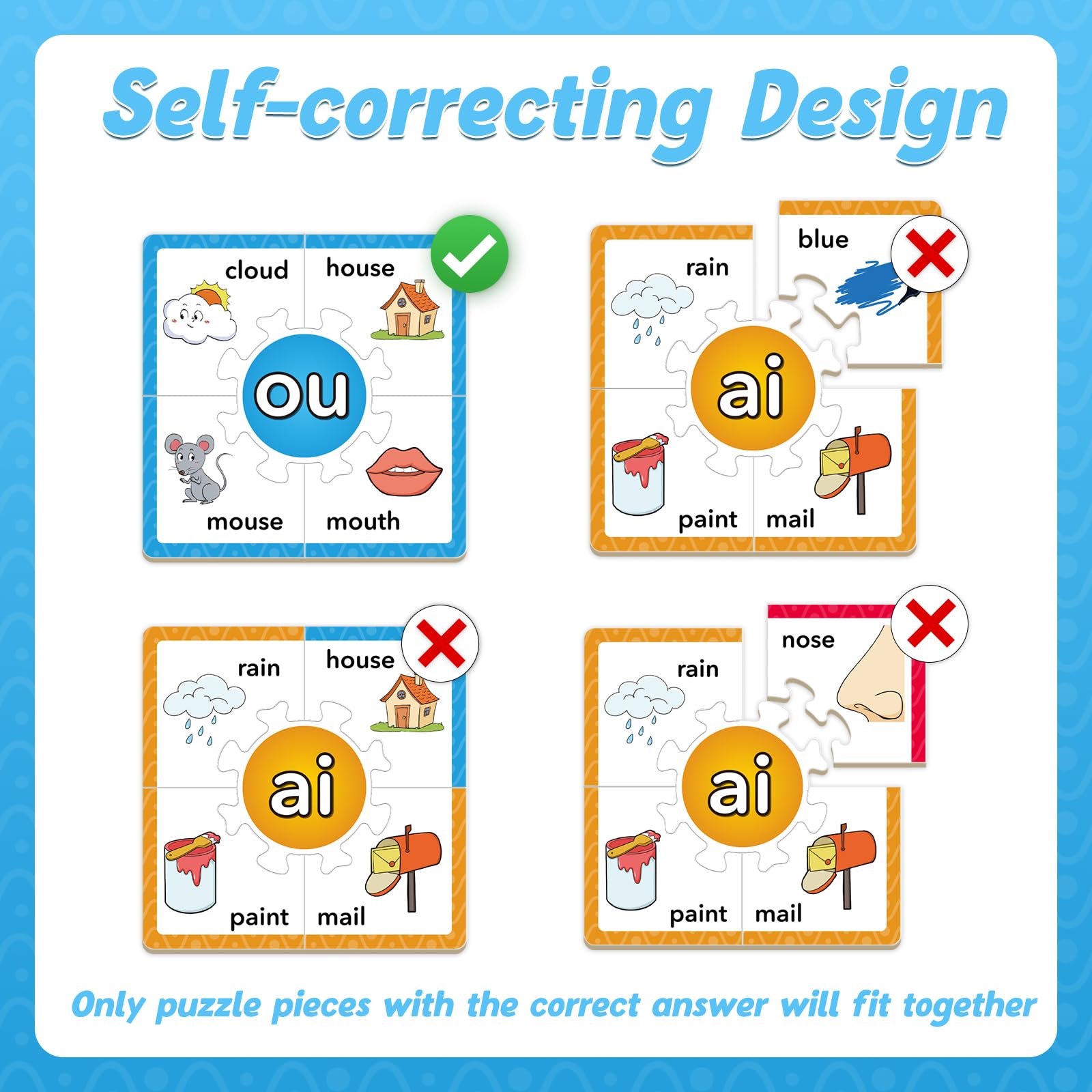 Snapklik.com : Phonics Puzzle, Rhyming Games Phonics Games Flash Cards ...