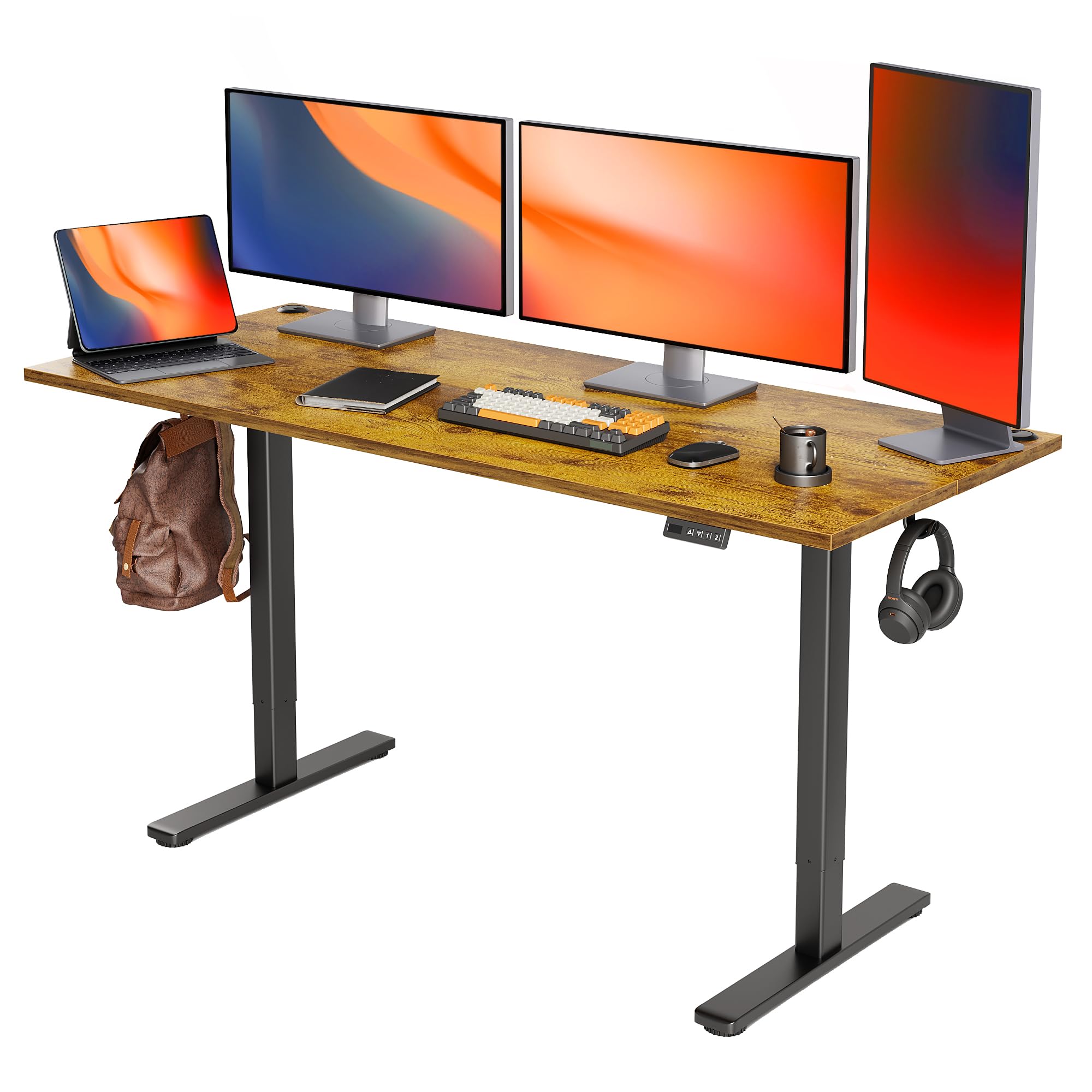 Amazon.com: Seang Electric Standing Desk with Adjustable Height, 63x24 ...