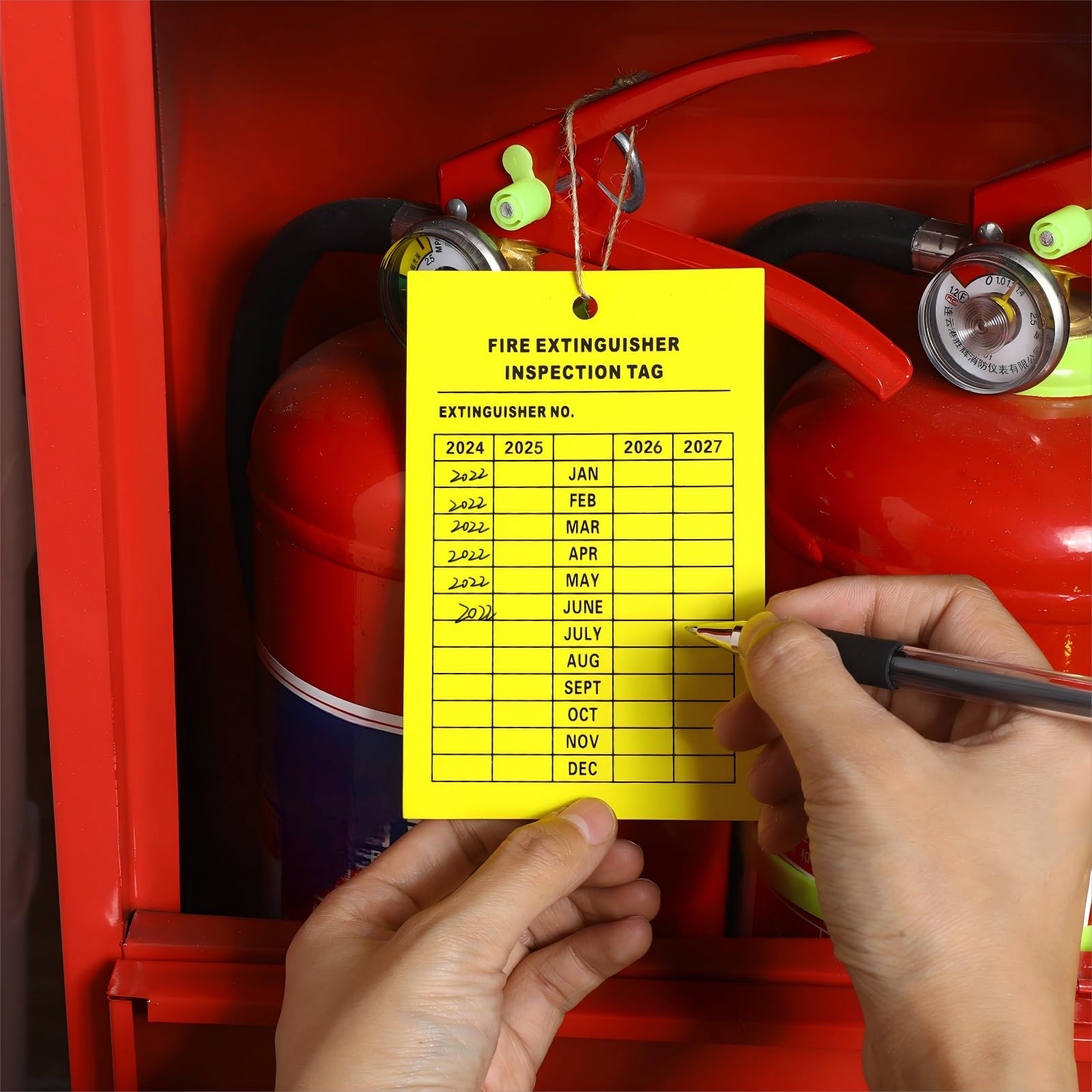 Snapklik.com : Monthly Fire Extinguisher Inspection Tags Record 4-Year ...