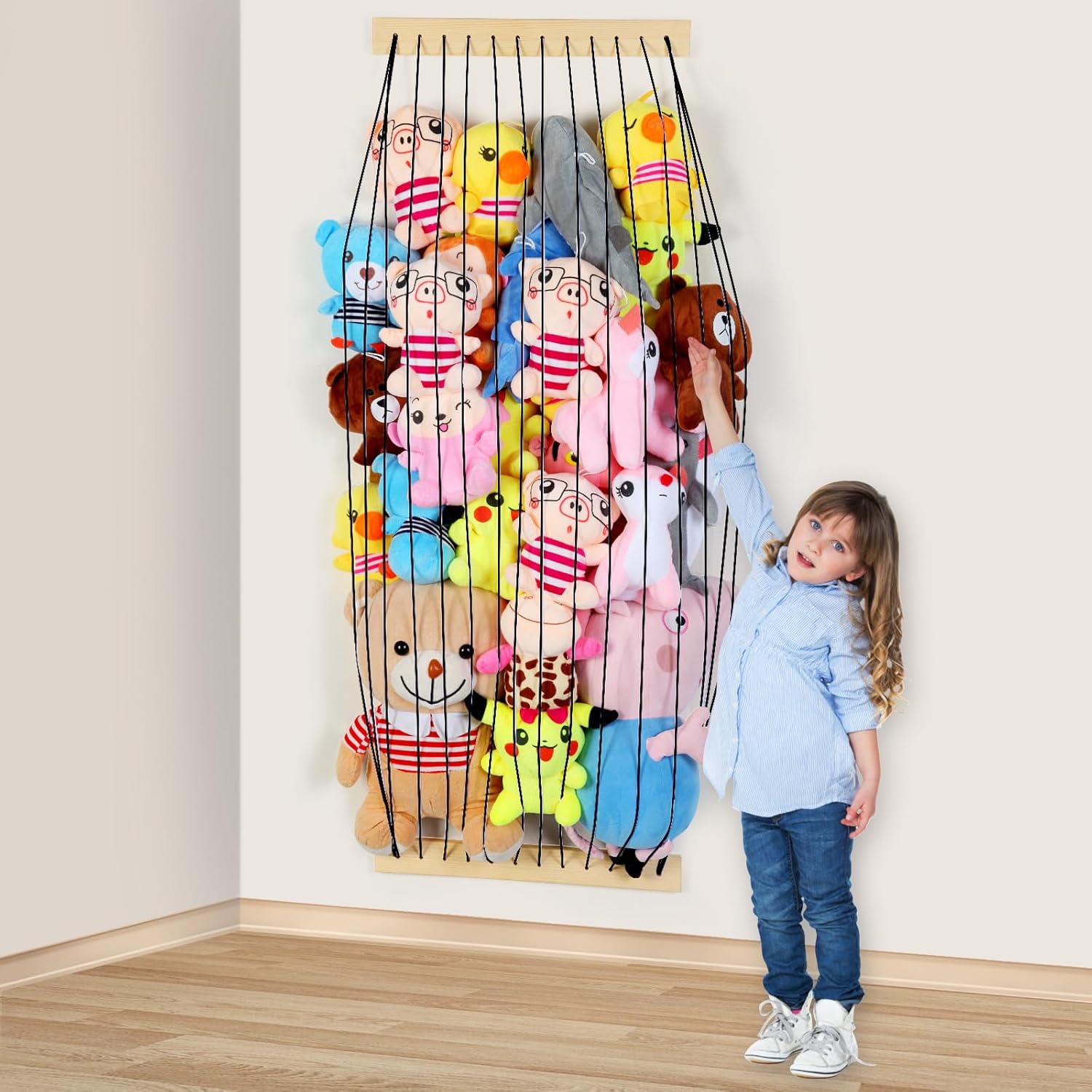 Amazon.com: Stuffed Animal Storage Wood Soft Toy Organizer for Kids ...