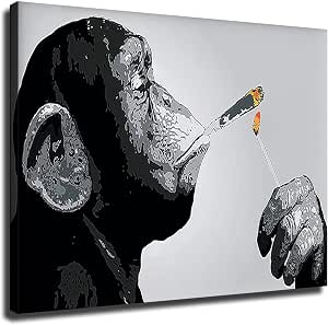 Amazon.com: Monkey Chimp Smoking Spliff Poster Canvas Printing Wall Art ...