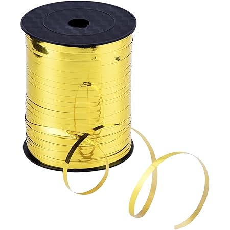 Amazon.com: 500 Yards Gold Crimped Curling Ribbon Shiny Metallic ...