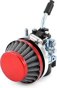 QWORK 2 Stroke Racing Carburetor, 19mm Red Carburetor with Idle Screw ...