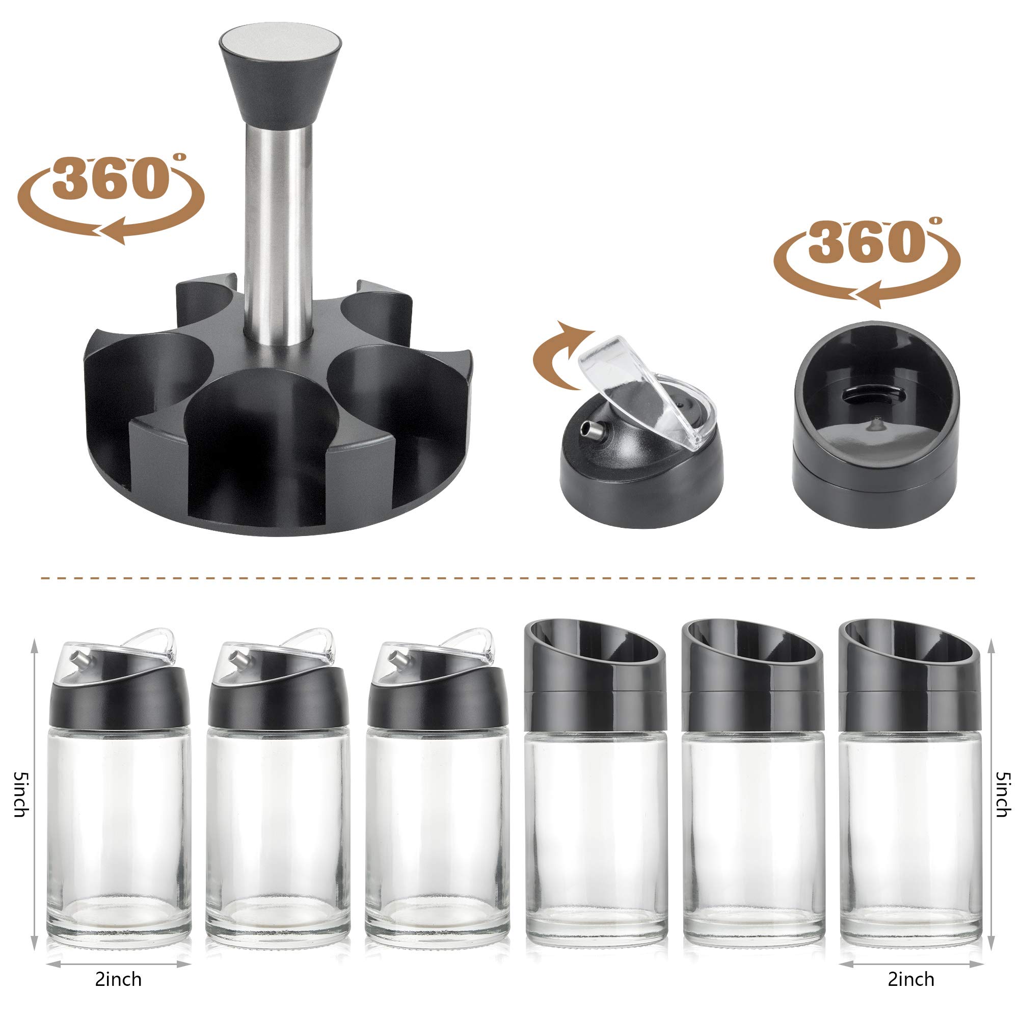 Amafh 6 Piece Kitchen Countertop Organizer - Drip Free Olive Oil ...