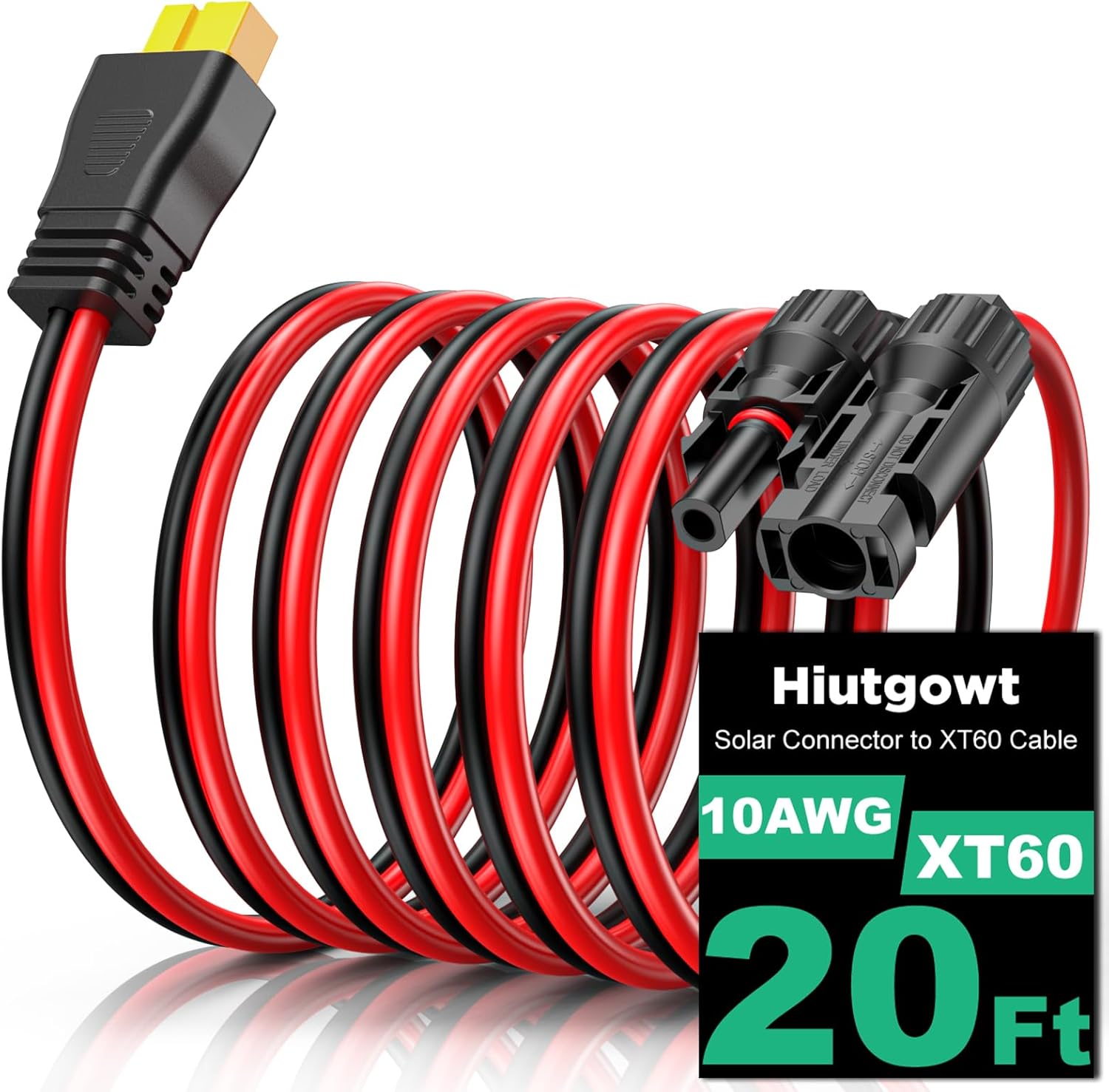 Amazon.com: Hiutgowt 10AWG XT60 Solar Cable 20FT, Solar to XT60 Cable 3 ...