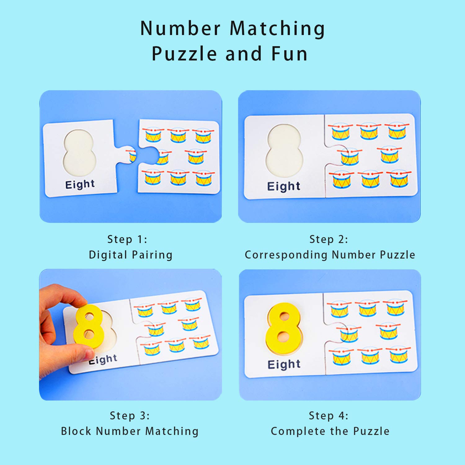 Buy Kids Math Counting Flash Cards Number Alphabet Learning Game Count ...