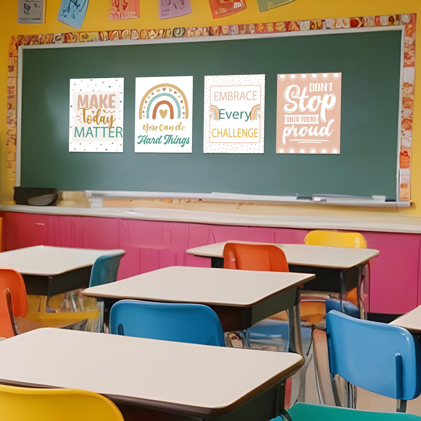 Snapklik.com : 12 Pcs Boho Classroom Posters, Mindset Posters Boho ...