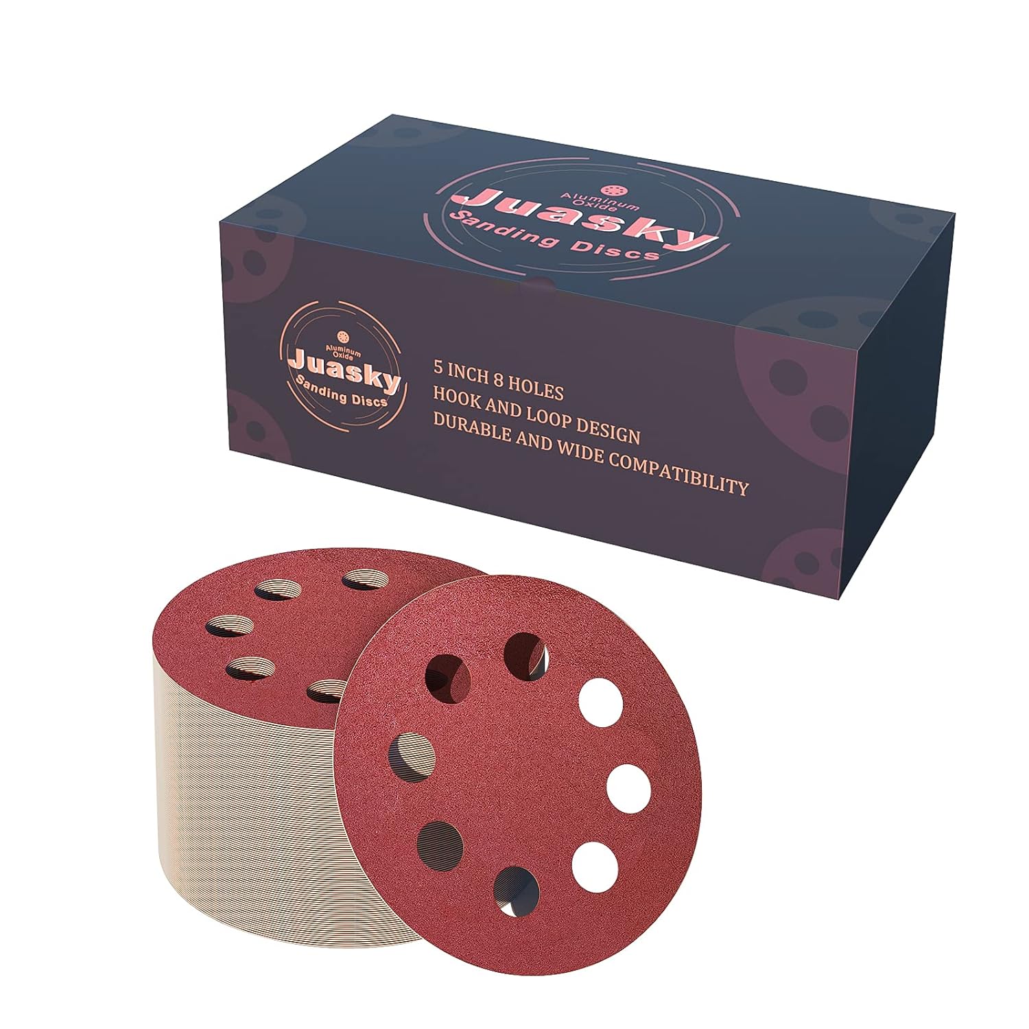 120Pcs Orbital Sander Pads,5 Inch Sanding Discs Hook and Loop 120Grit,8 ...