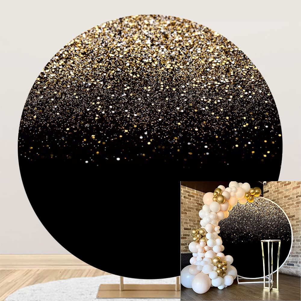 Amazon.com : DORCEV 7.5x7.5ft Gold Sparkling Sequins Round Backdrop ...