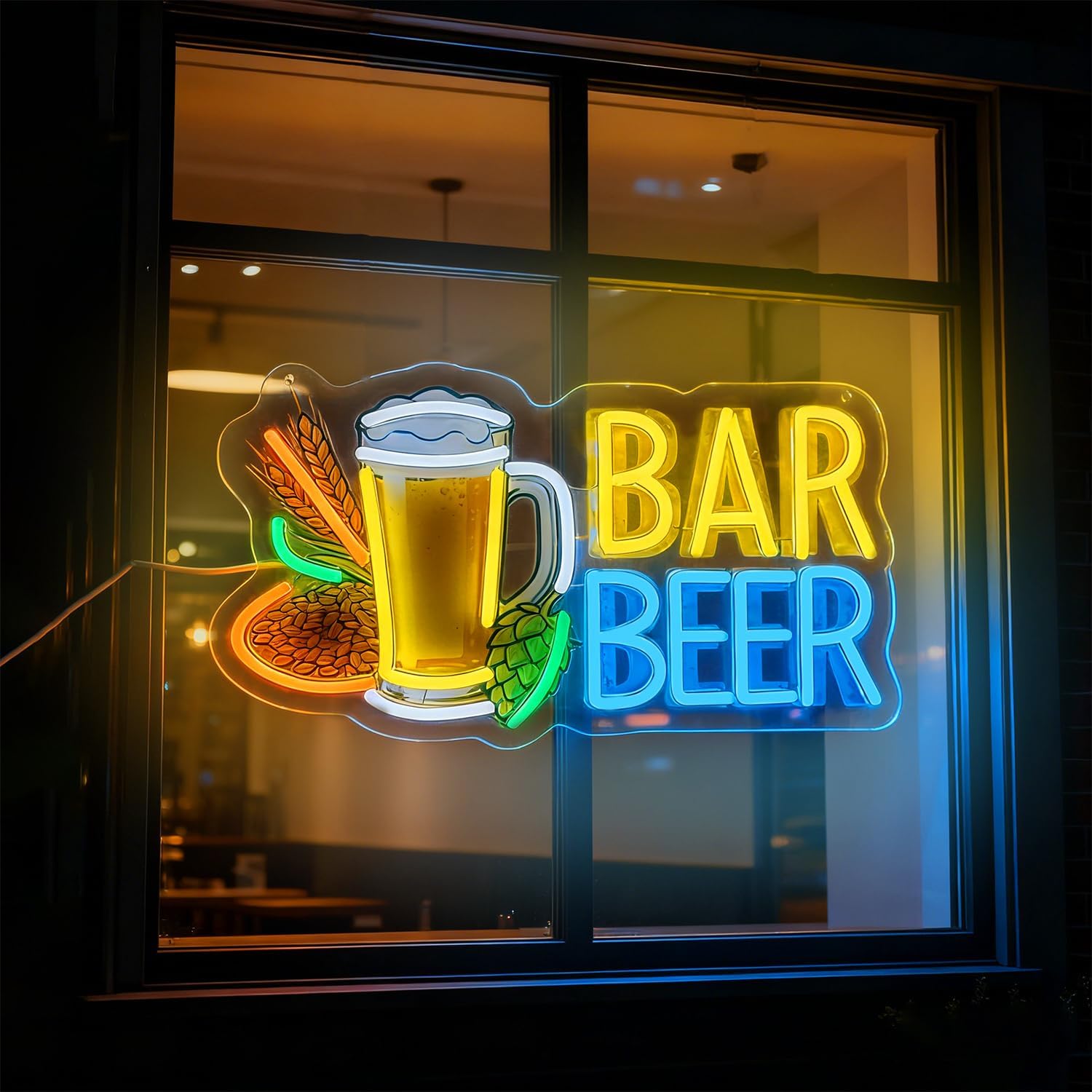 Neon Beer Signs, LED Beer Mug Sign Light Up Bar Signs for Beer Bar ...