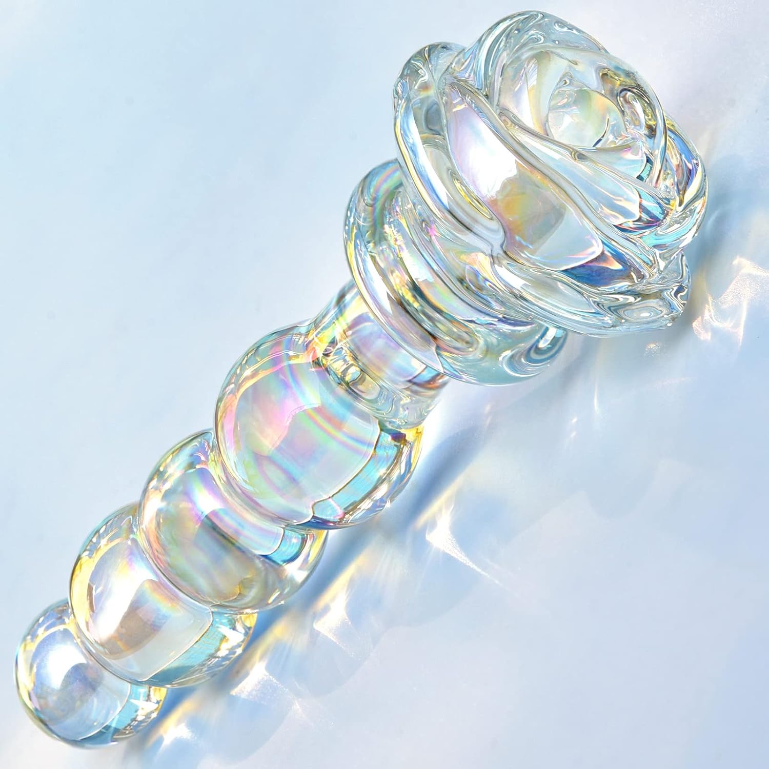 Amazon.com: Glass Anal Beads Colorful Butt Plug Prostate Massager with ...