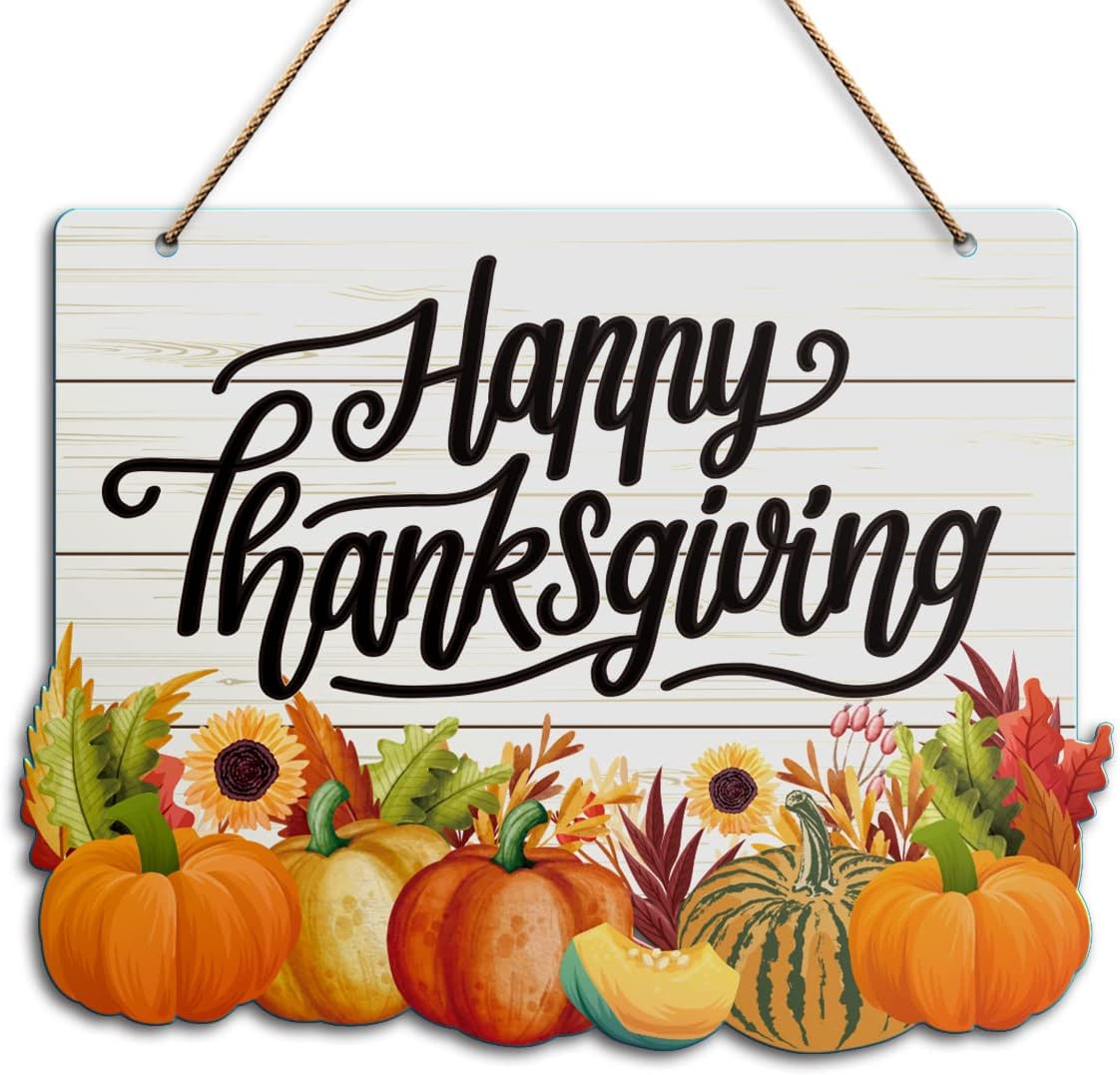 Amazon.com: Fall Happy Thanksgiving Wall Decor Sign, Fall Pumpkin ...