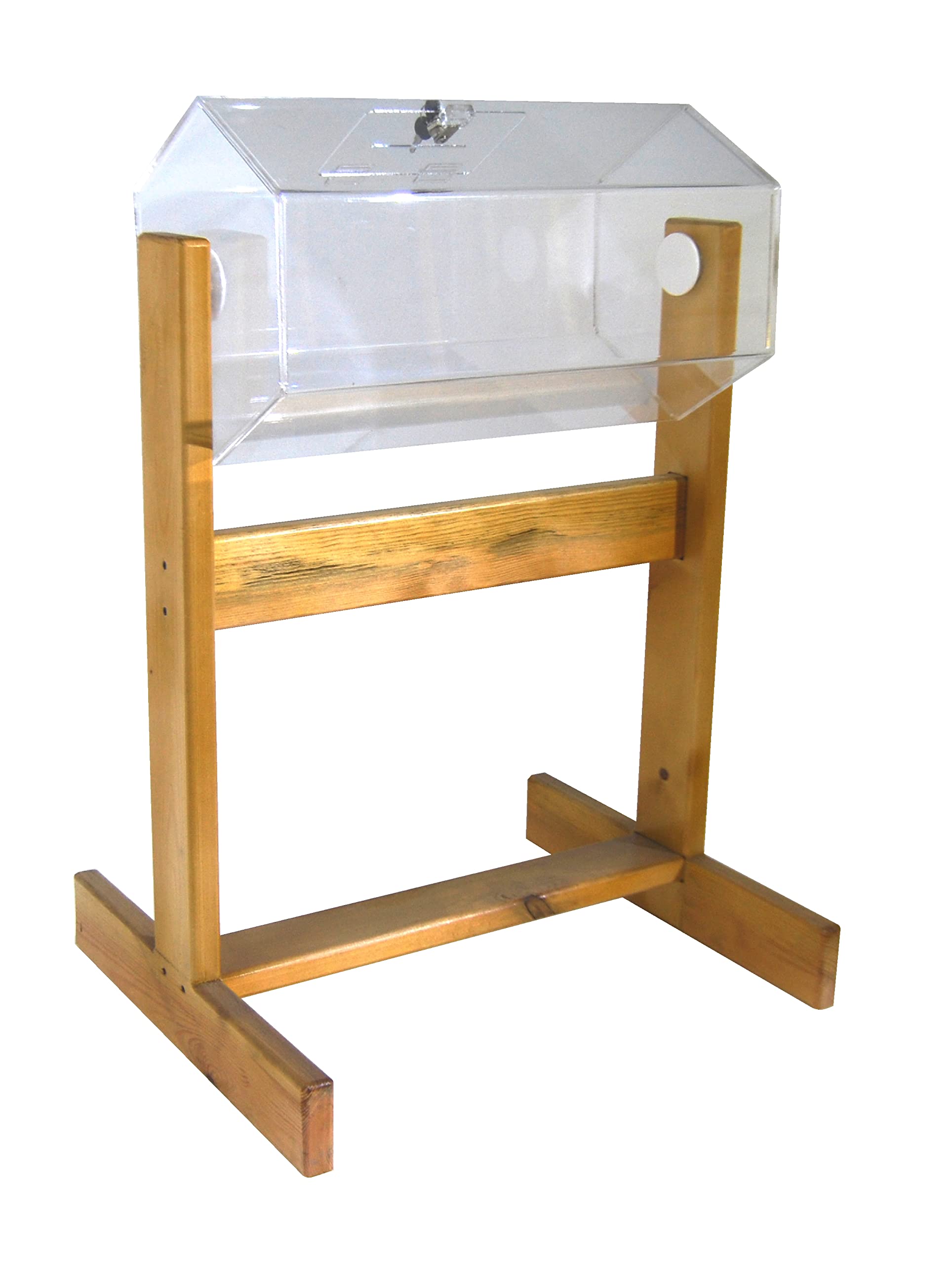 Buy Raffle box, spinning free standing raffle box with lock. Revolving ...