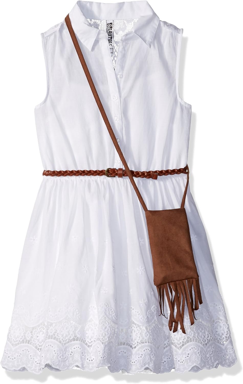Amazon.com: Beautees Girls' Big Sleeveless Embroidered Shirtwaist Dress ...