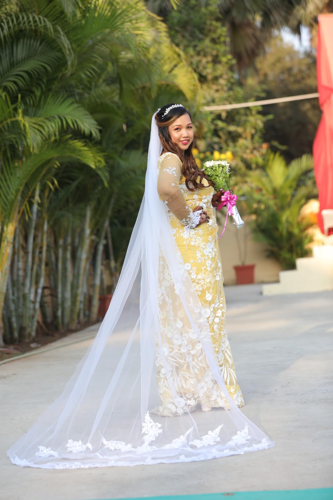 PALAY Women's Polyester Bridal Veil 3M Wedding Veil Cowl For Bride ...