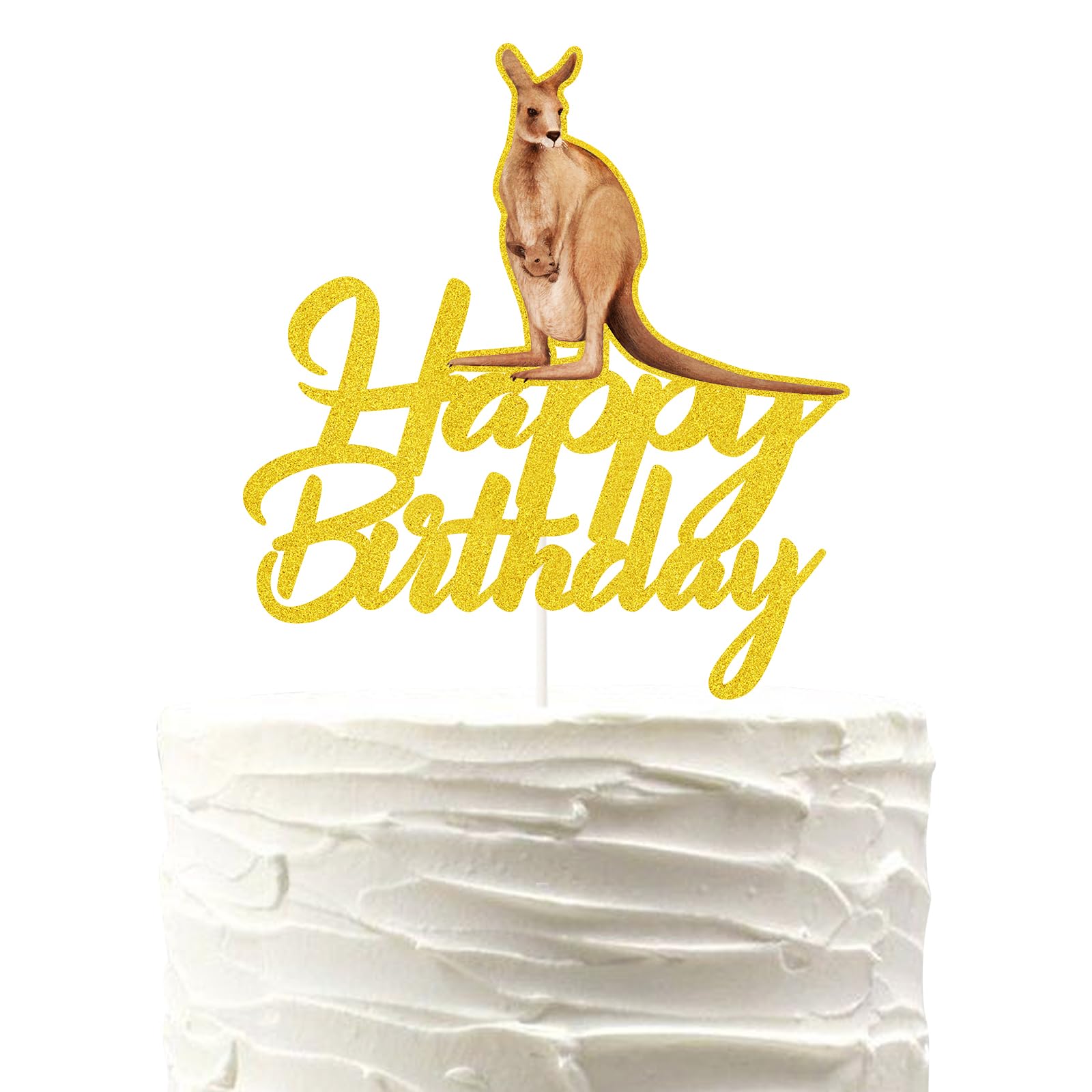 Amazon.com: Happy Birthday Kangaroo Cake Topper,Animal Theme ...