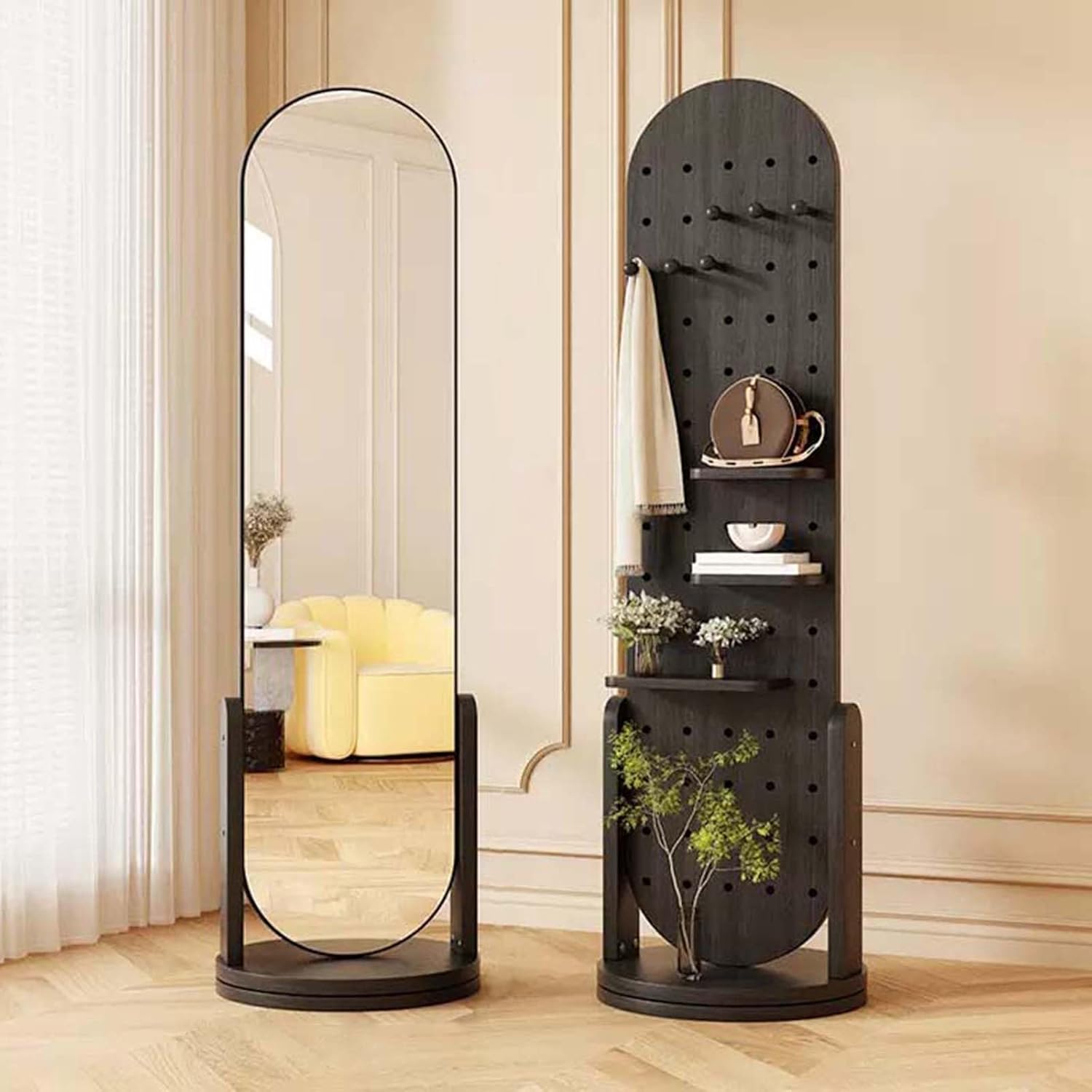 Amazon.com: Full Length Mirror, Full Body Mirror with Detachable Cloak ...