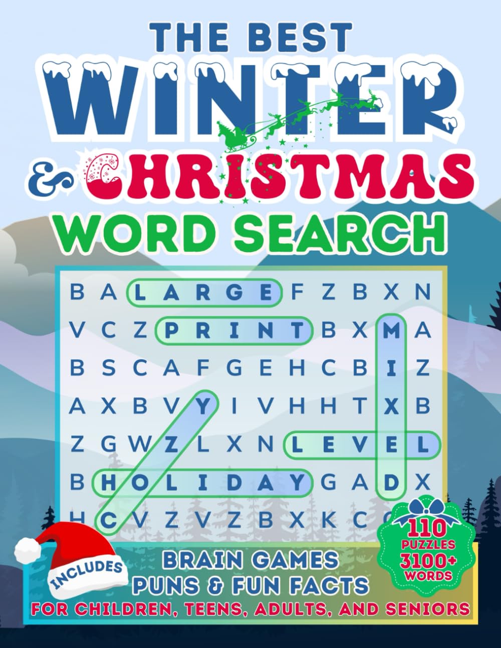 The Best Winter and Christmas Large Print Word Search: 110 Mixed-Level ...