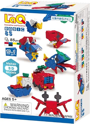 Amazon.com: LaQ Basic 85 3D | 85 Pieces | Age 5+ | Creative, Educational Construction Toy Block ...