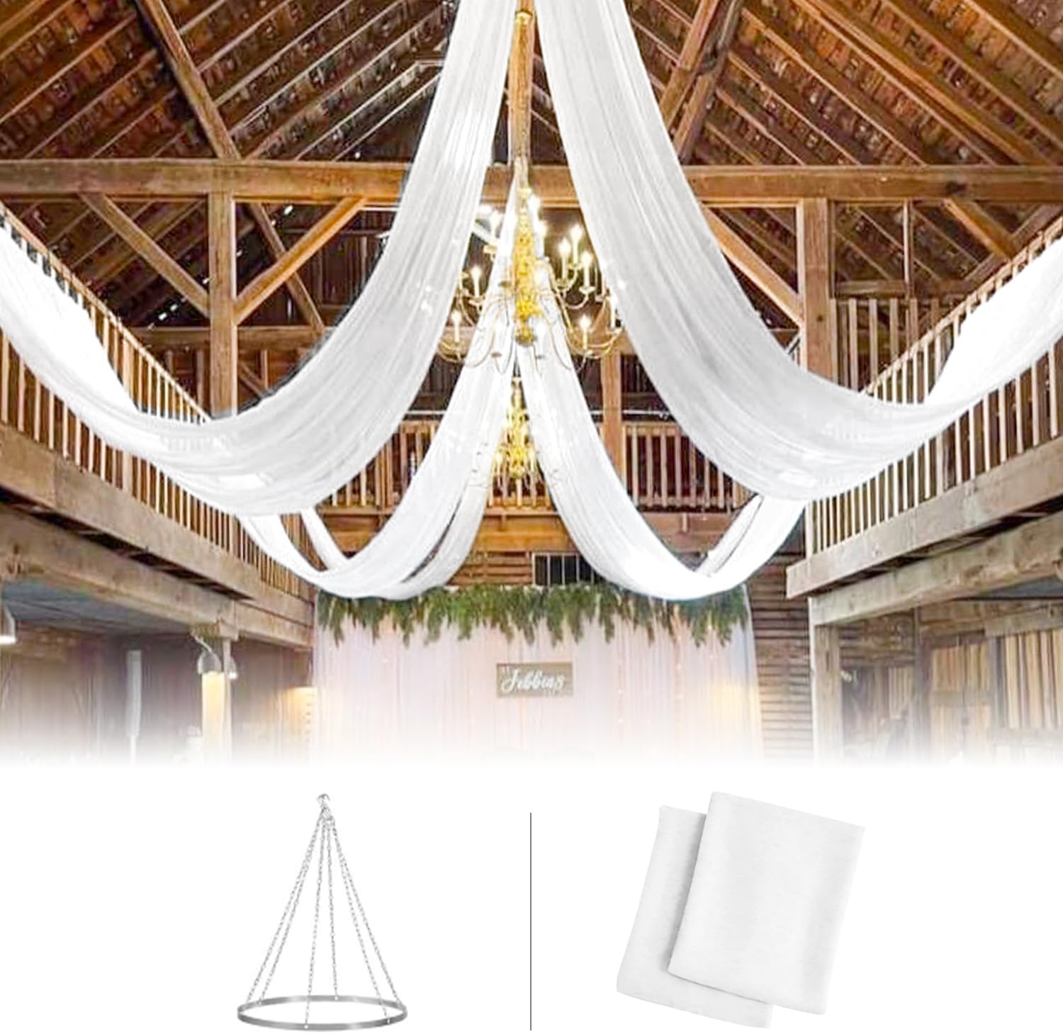 Amazon.com: MODFUNS Ceiling Drapes Hanging Kit 12 Inch Ceiling Hanging ...