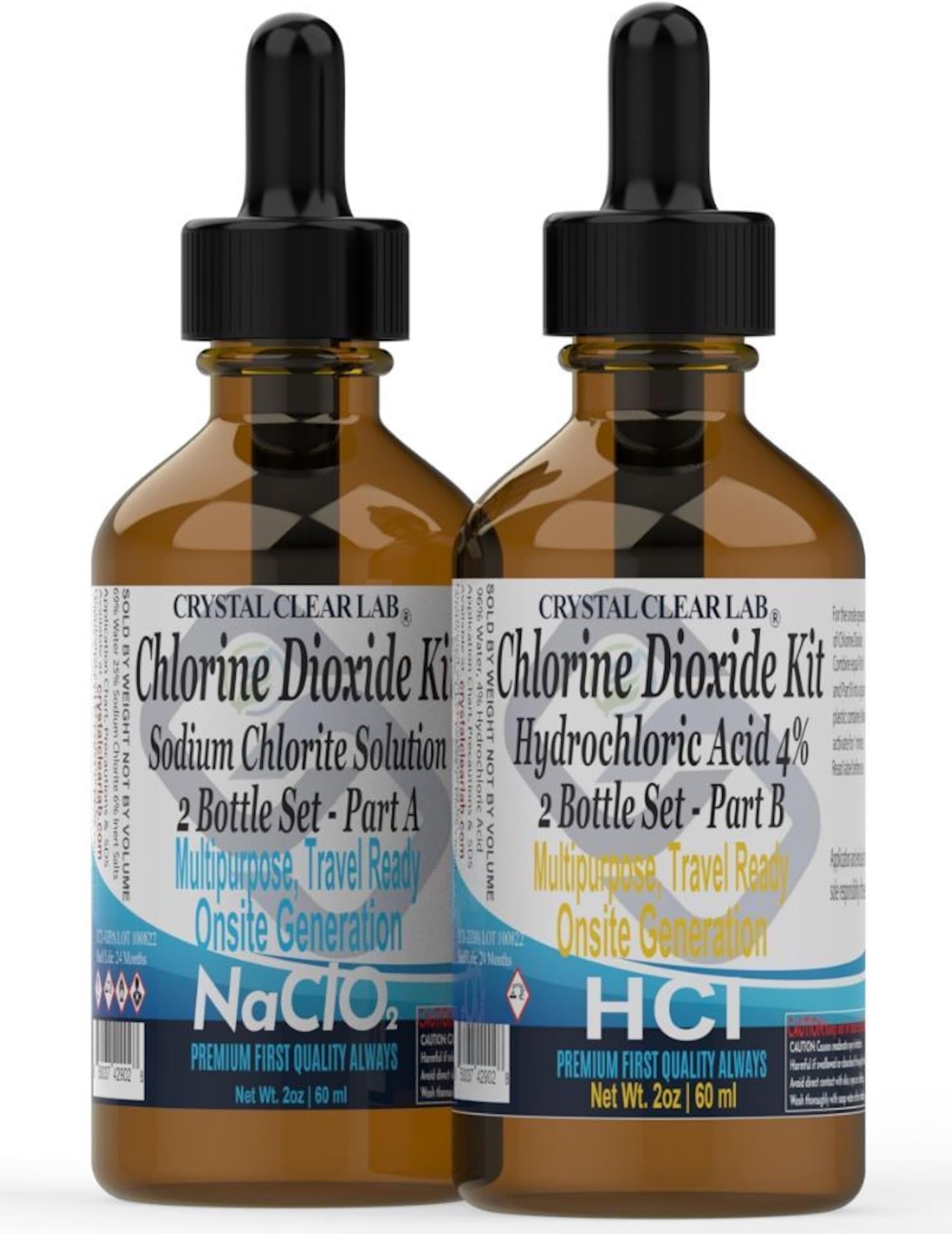 Amazon.com: Crystal Clear Lab Chlorine Dioxide Kit - 4oz HCL Solution ...