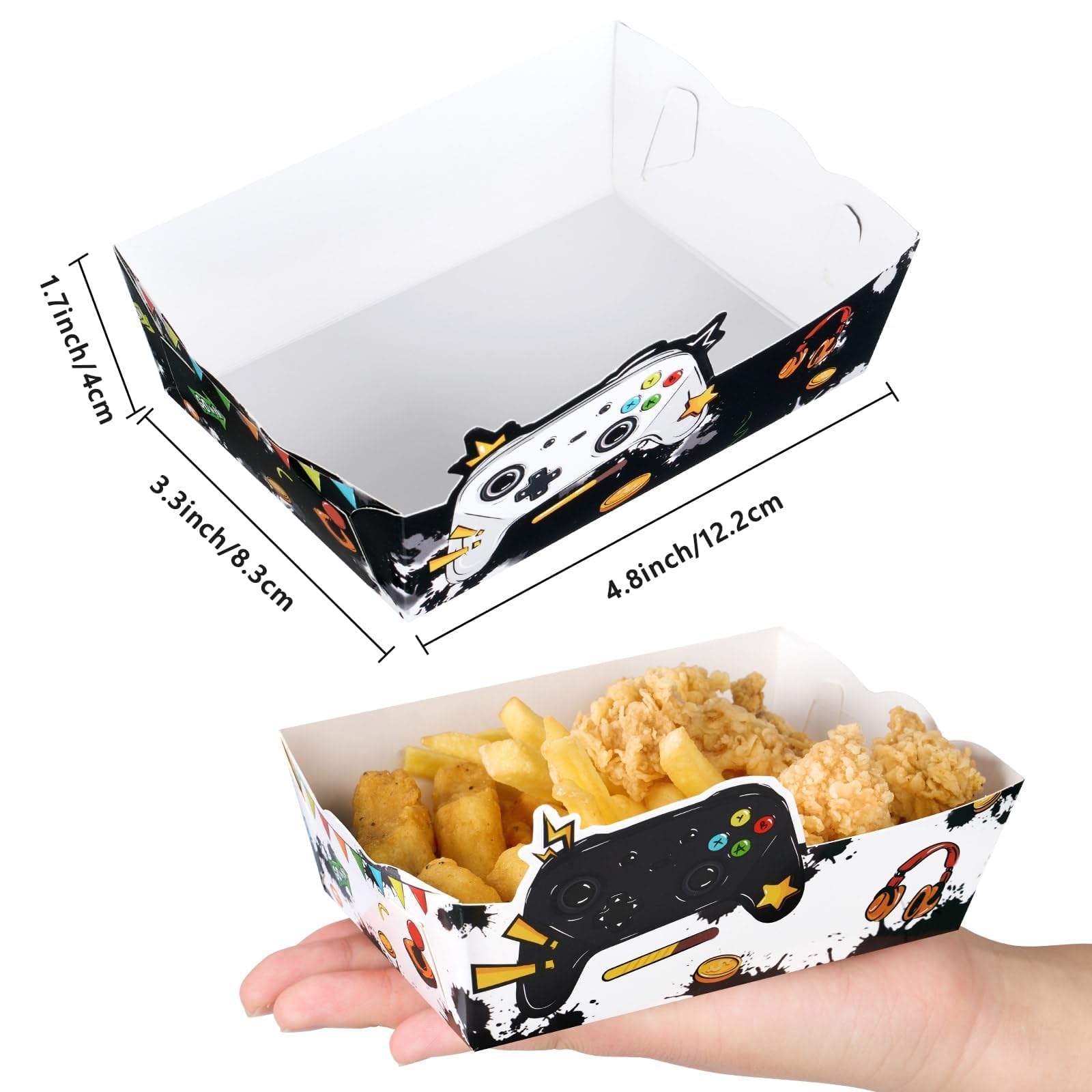 Snapklik.com : 24 PCS Game Food Trays - Video Game Birthday Decorations ...