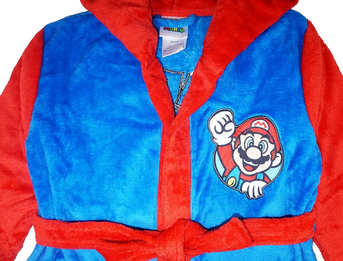 SUPER MARIO Little/Big Boys' Mario Plush Robe, Blue/Red, 6/7 : Amazon ...