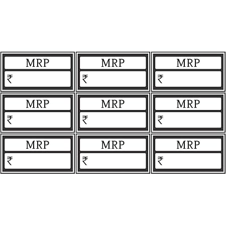 PG Creations Mrp Stickers Label, Small Size, 37 x 20 mm, Paper, Red ...
