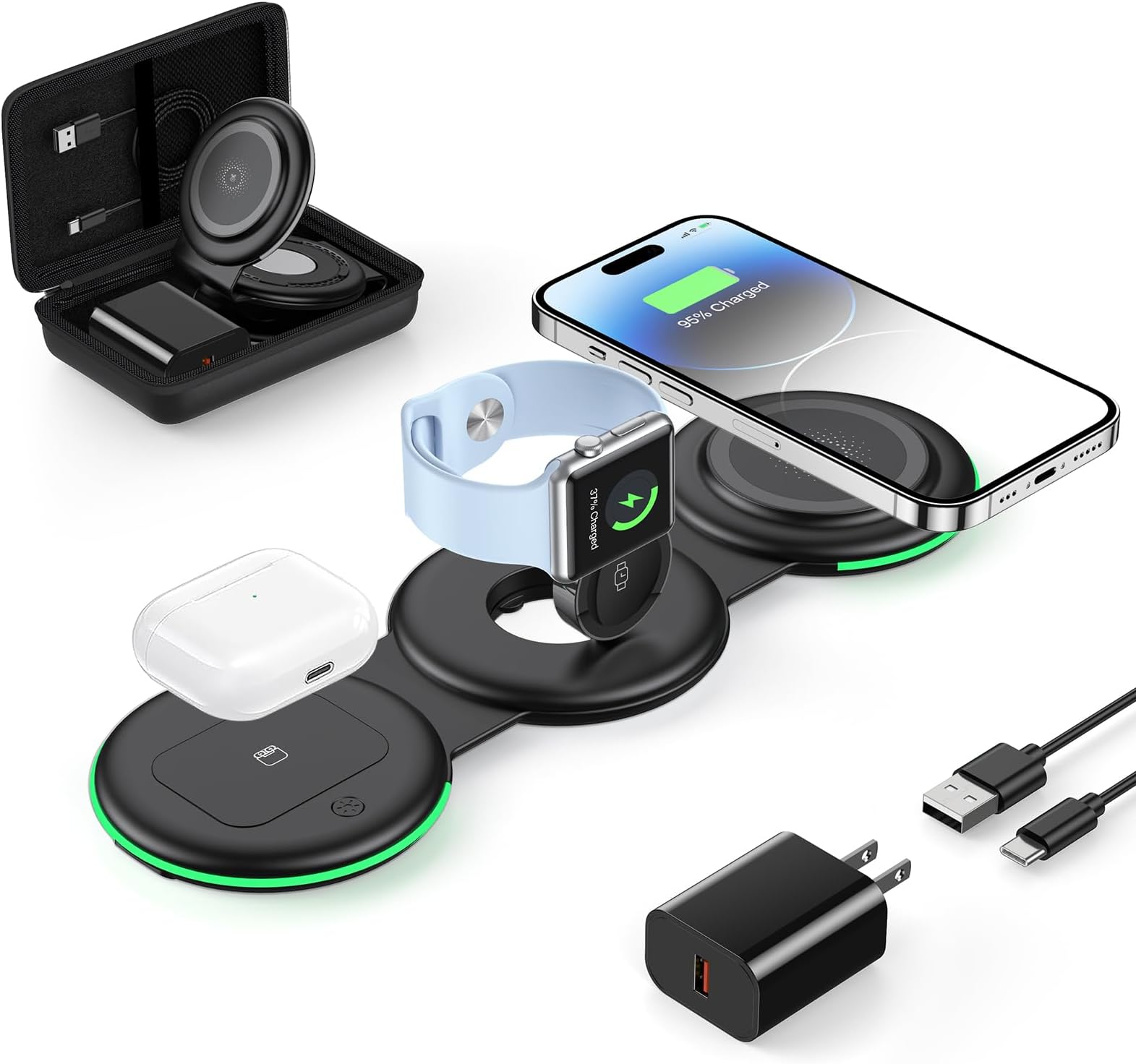 Amazon.com: ADADPU Charging Station for Apple Multiple Devices - 3 in 1 ...