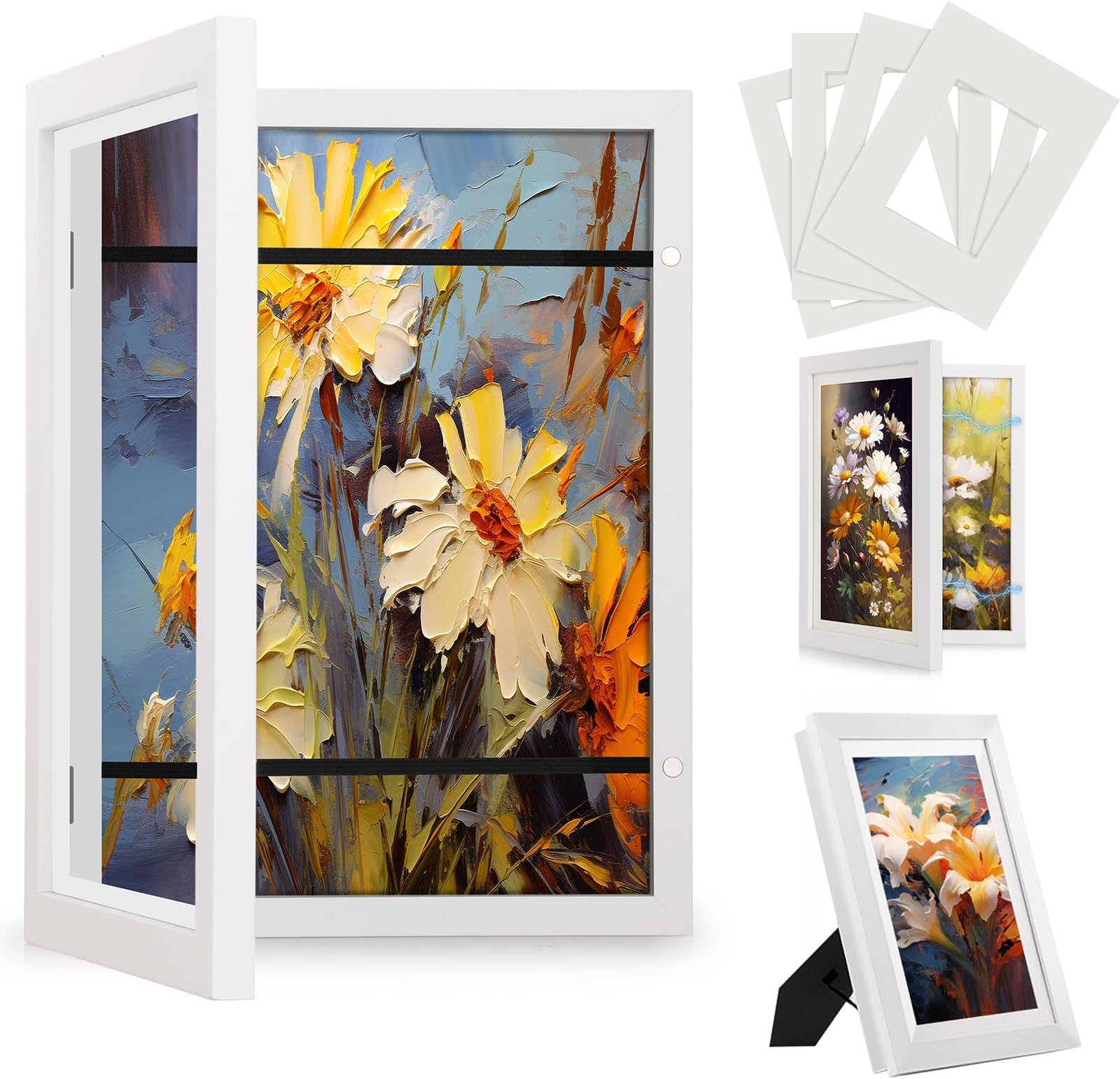 Anhow Kids Art Frames, A4 Kids Art Frames Front Opening with Glass ...