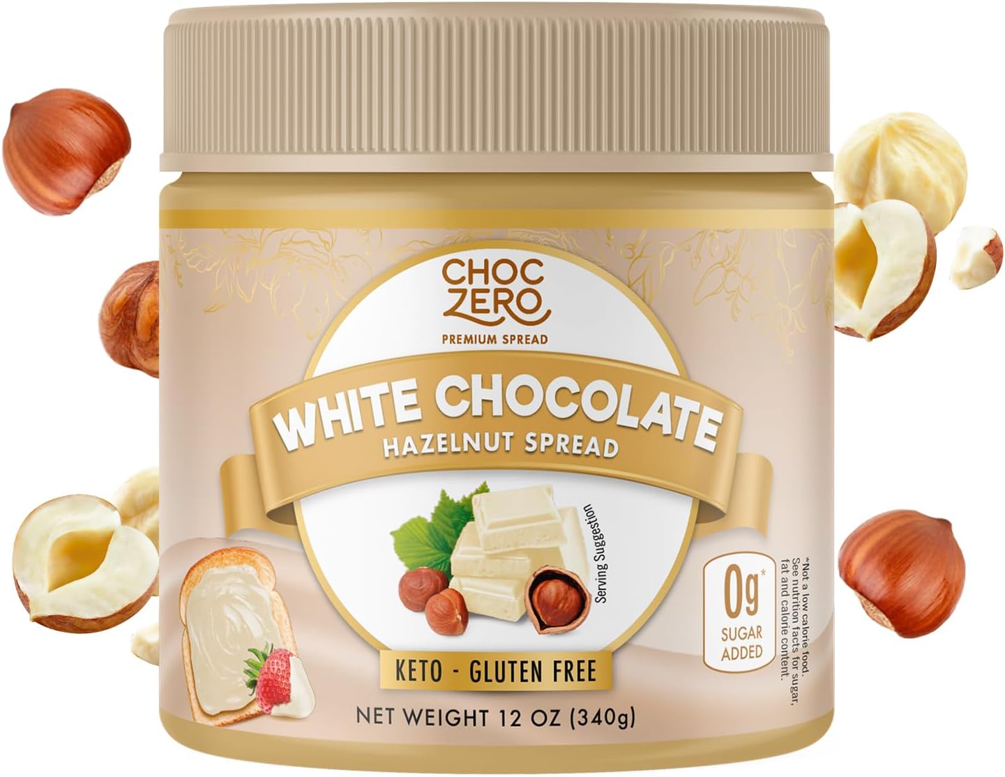Amazon.com : ChocZero Keto White Chocolate Hazelnut Spread - Keto ...