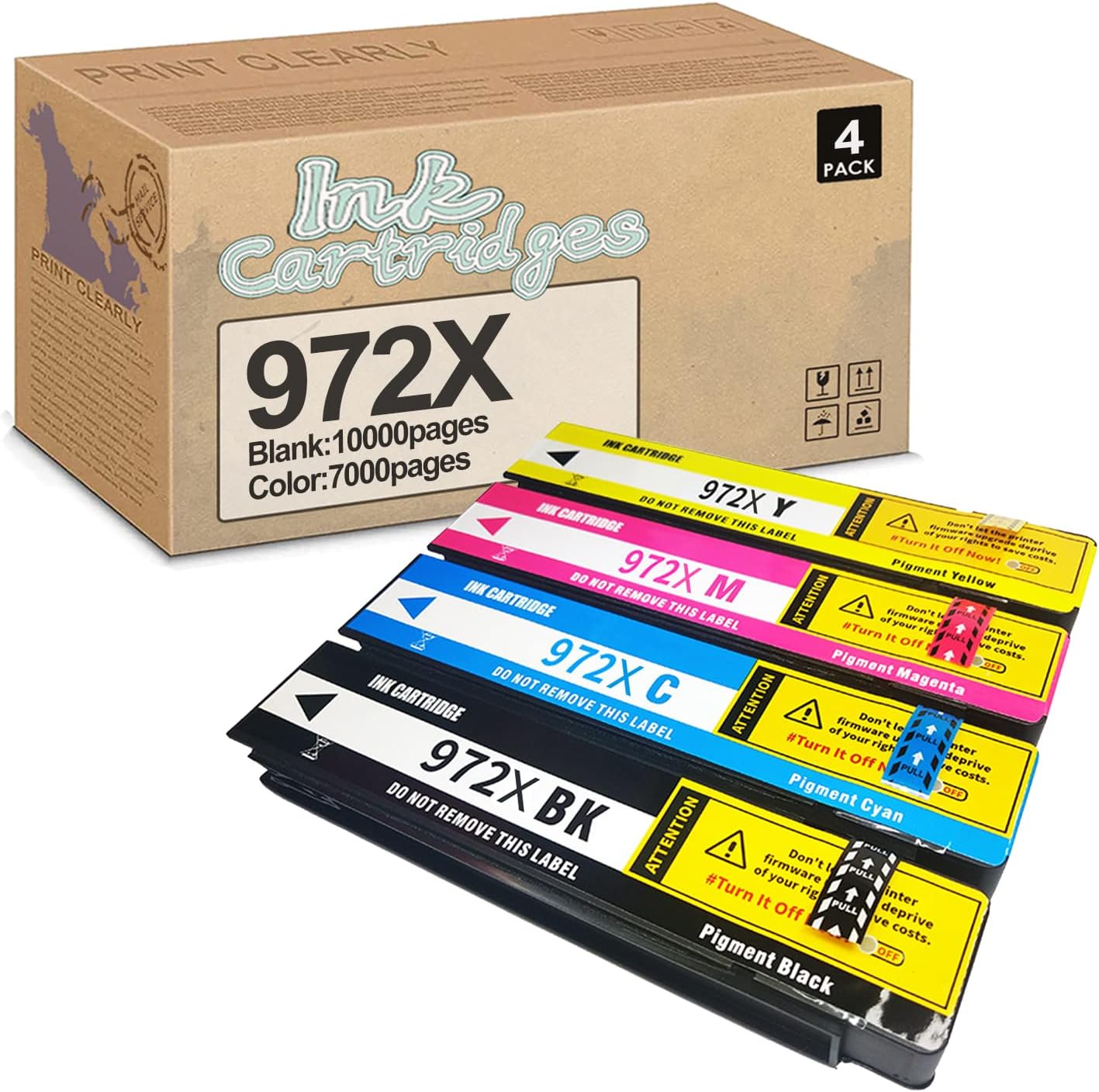 Amazon.co.jp: 972 X インク カートリッジ交換用 for HP 972X 972A 972 インク Pagewide Pro ...