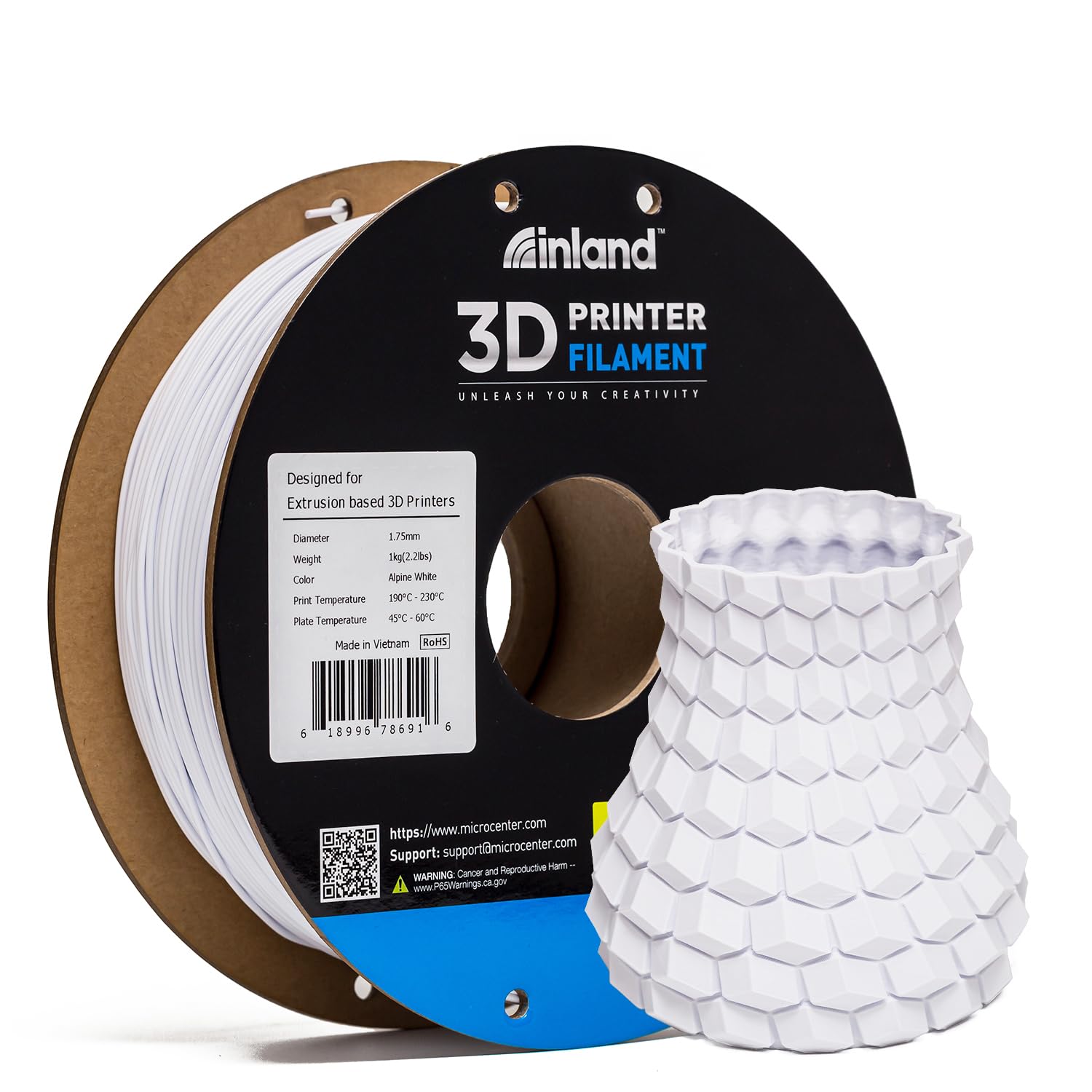 Snapklik.com : Inland PLA Filament 1.75mm, 1kg Spool Dimensional ...