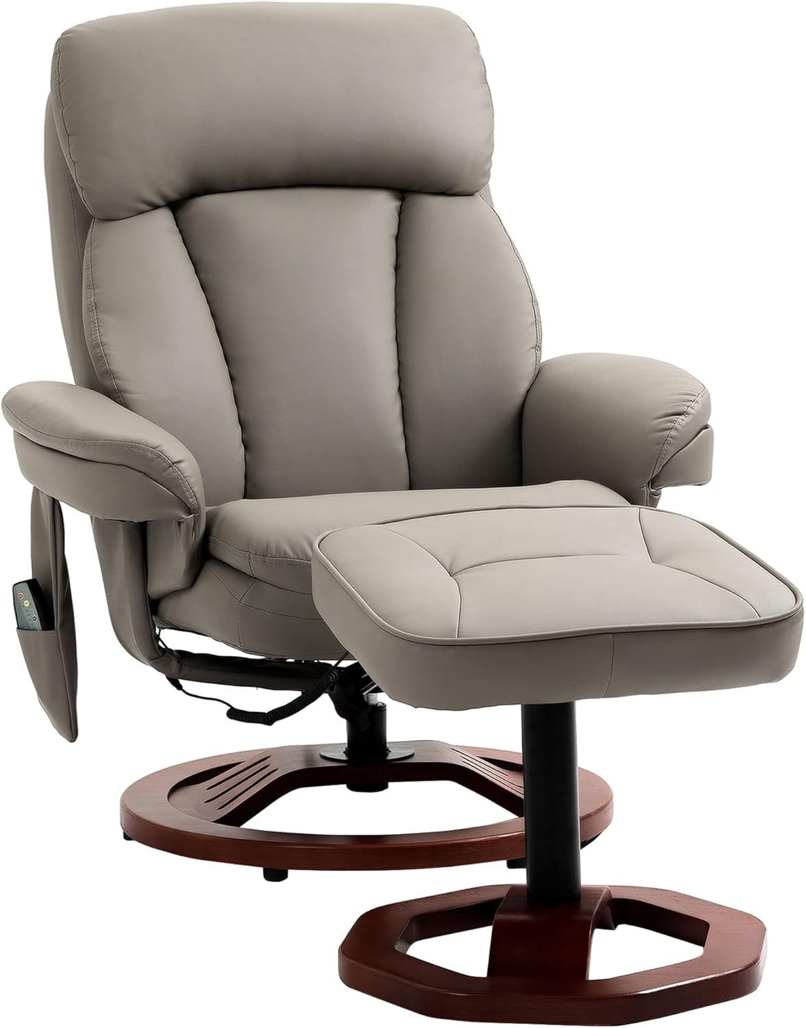 Amazon.com: HOMCOM Recliner Chair with Ottoman, Electric Faux Leather ...