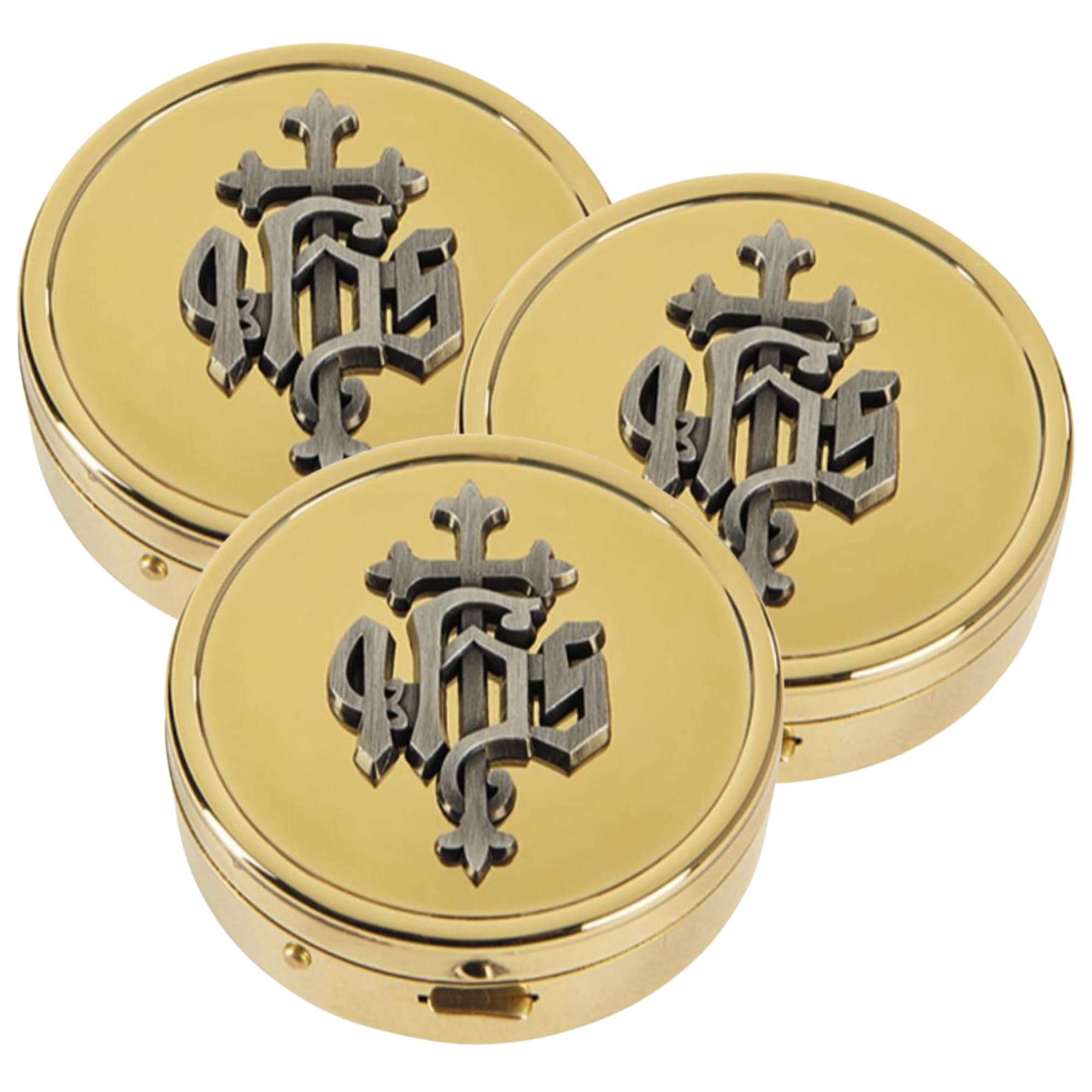 Amazon.com: Needzo Small Brass IHS Pyx Set, First Communion Host ...