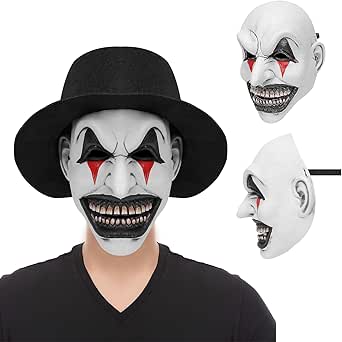 Amazon.com: GOBWCOT Clown Mask Adult Scary Art Clown Face Mask with Hat ...