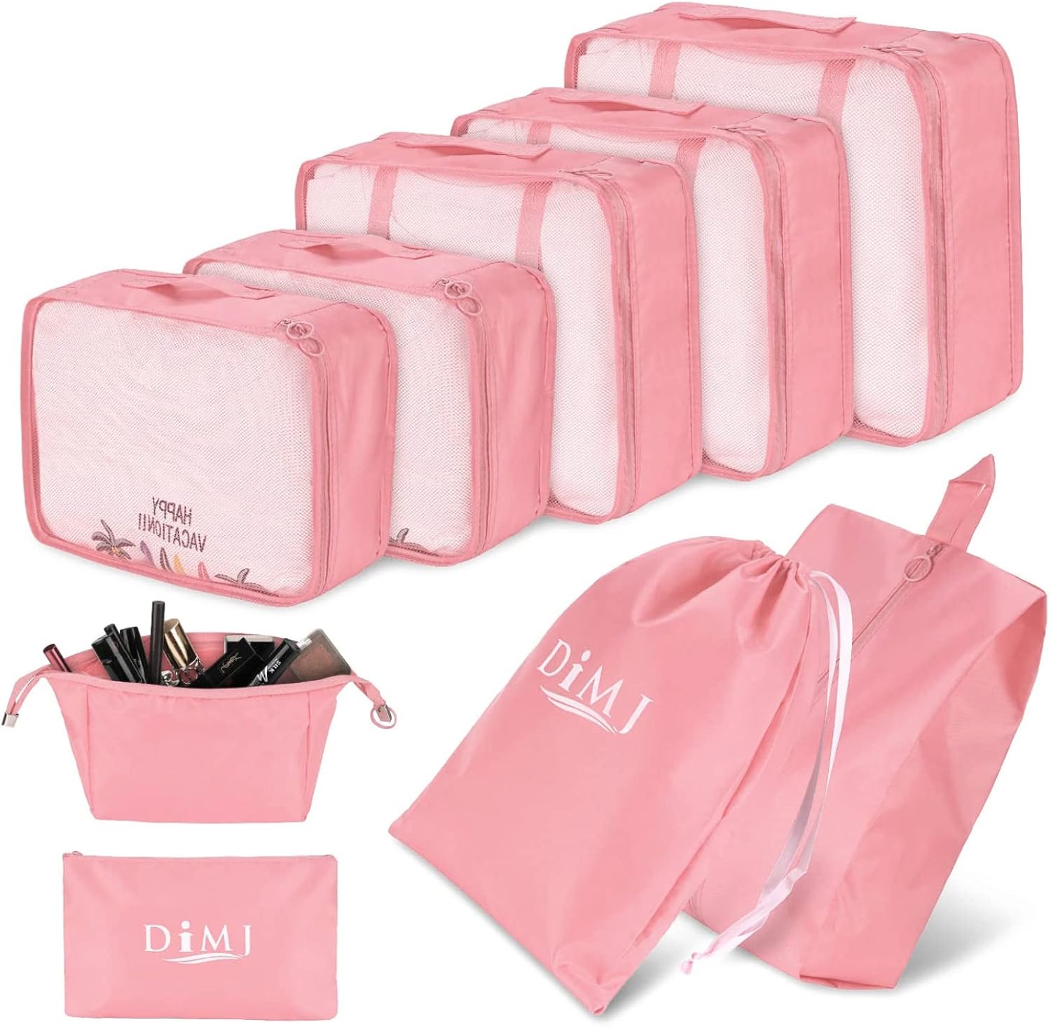 Amazon.com: DIMJ Packing Cubes for Carry On - Mesh Design Packing ...