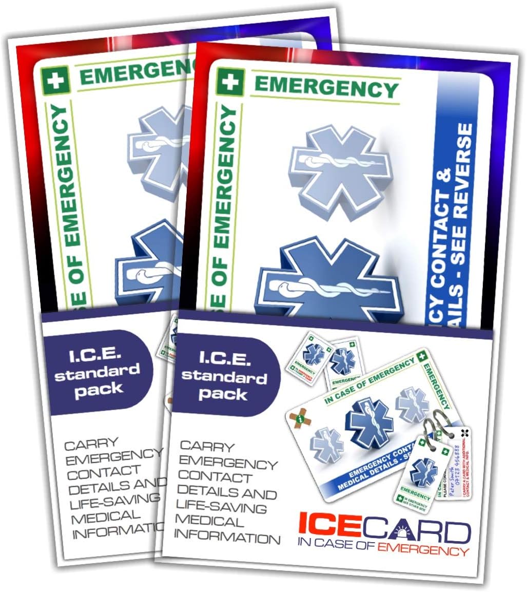 ICEcard TWIN PACK - TWO Standard In Case of Emergency (I.C.E.) Card ...