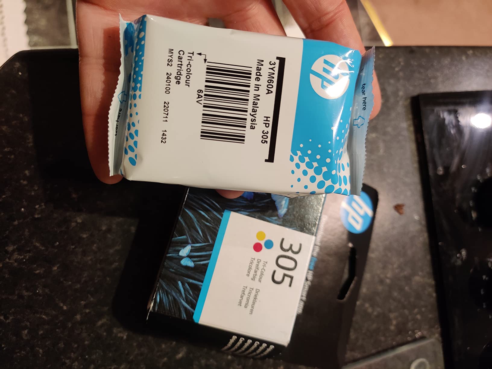HP 3YM60AE 305 Original Ink Cartridge, Tri-Colour, Single Pack : Amazon ...