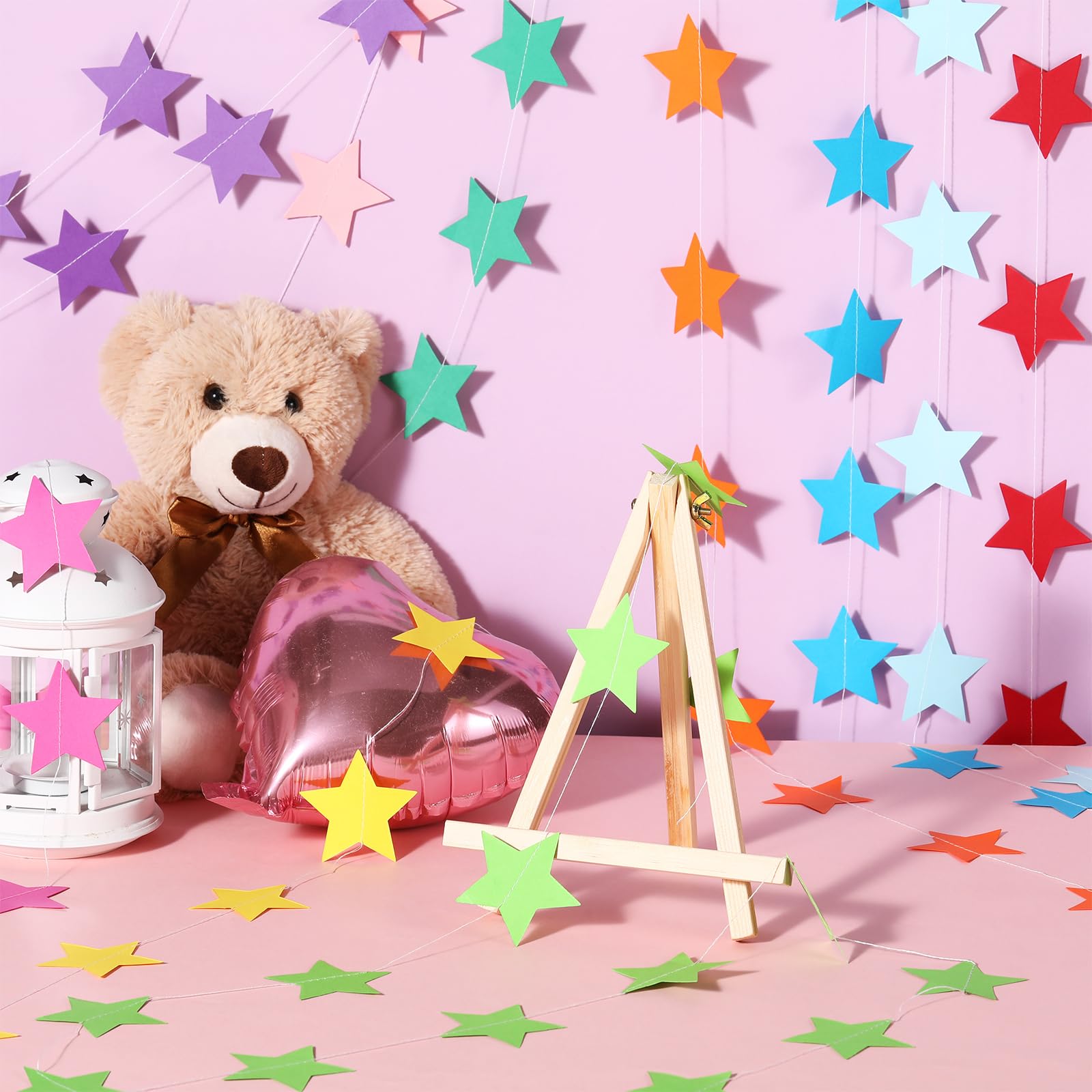 Snapklik.com : Patelai Glitter Star Garland Banner Decor 130 Feet Star ...