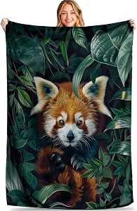 Amazon.com: MIEPOS Charming Red Panda Blanket, Soft, Cozy Fluffy ...