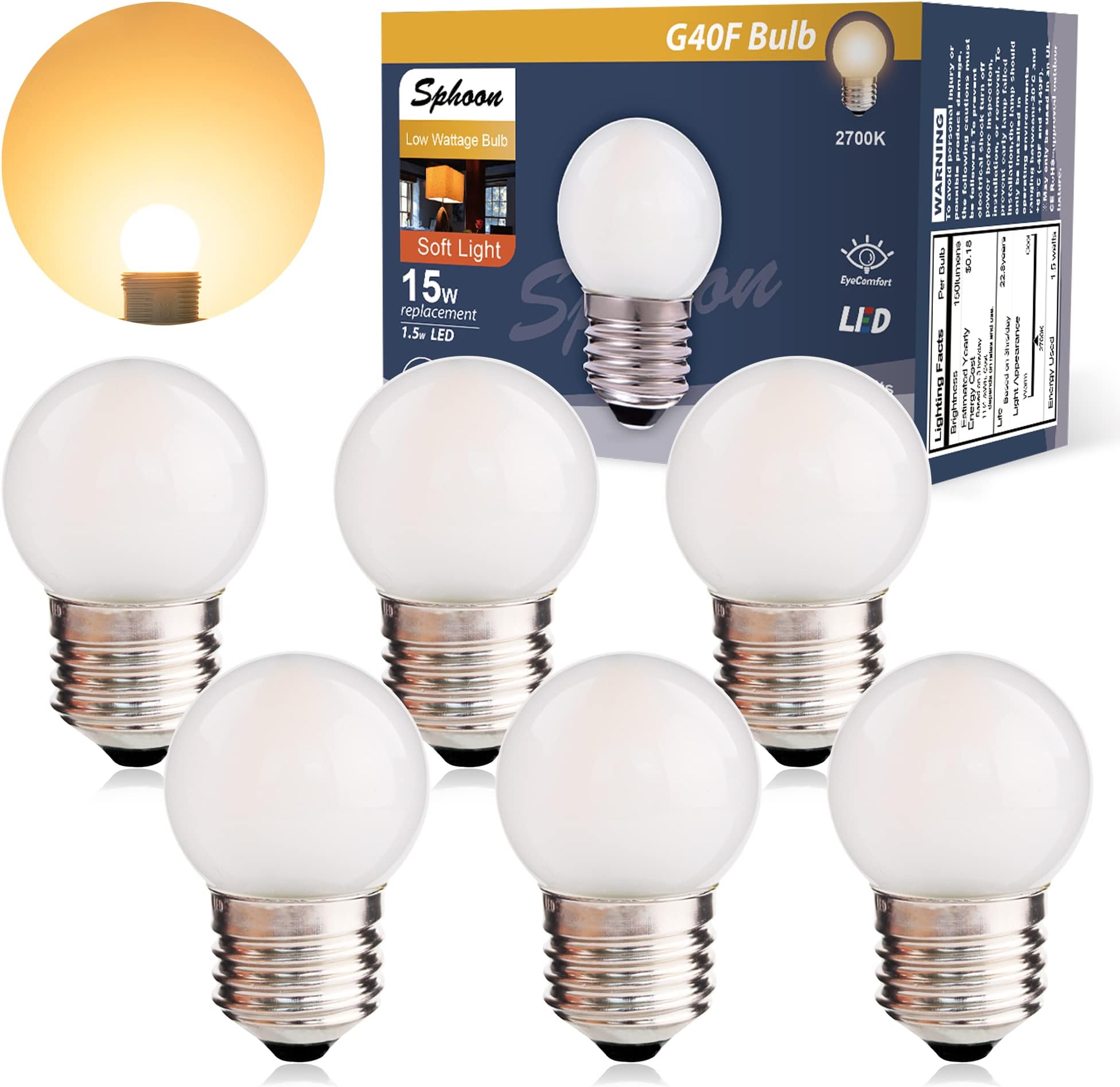 Amazon.com: OPALRAY A15 Mini Globe Bulb with LED Filament, 2W Dimmable ...