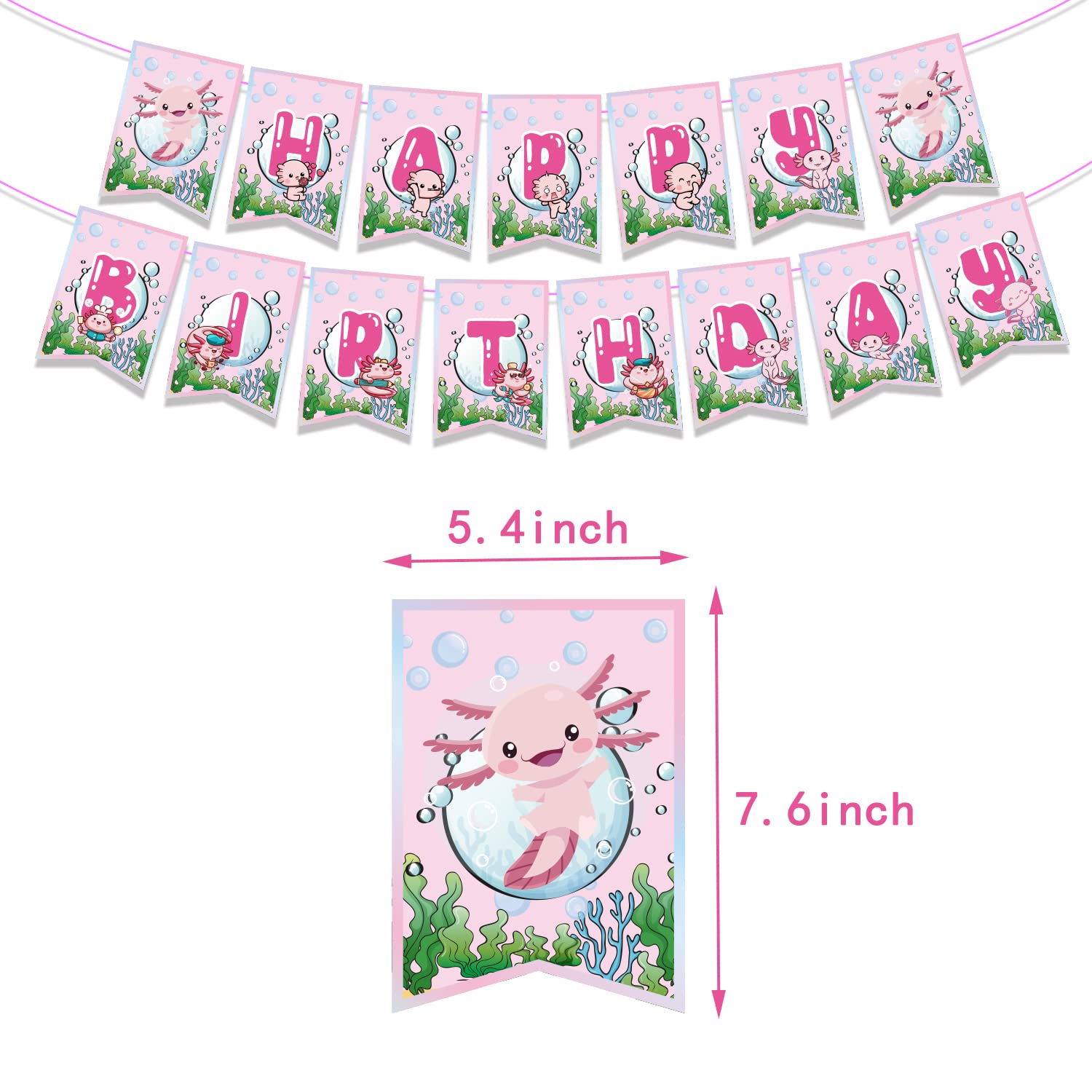Cute Axolotl Party Decorations Axolotl Birthday Party Supplies Includes ...