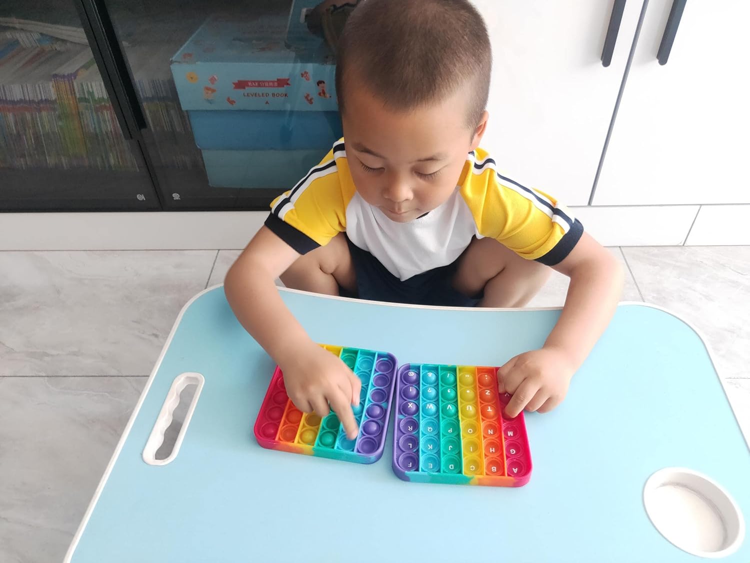 Buy Alphabet Pop Fidget Toys Square ABC Letters Pop Bubble Toy Silicone ...