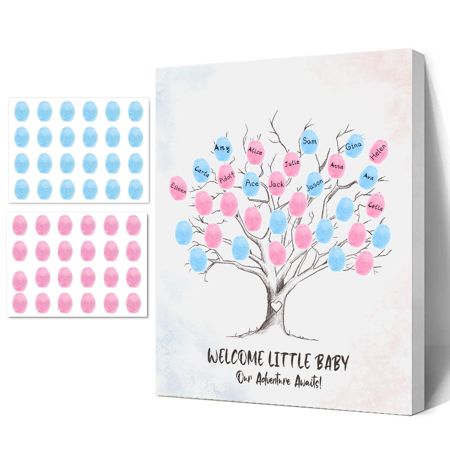 Snapklik.com : Baby Shower Guest Book, Gender Reveal Fingerprint Tree ...